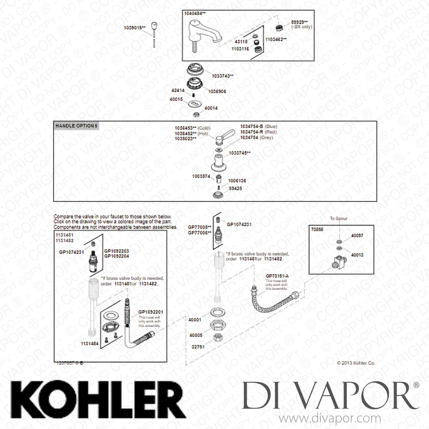 Kohler Widespread Bathroom Sink Tap, 1.2 GPM (K-10577-4-2BZ) Spare Parts