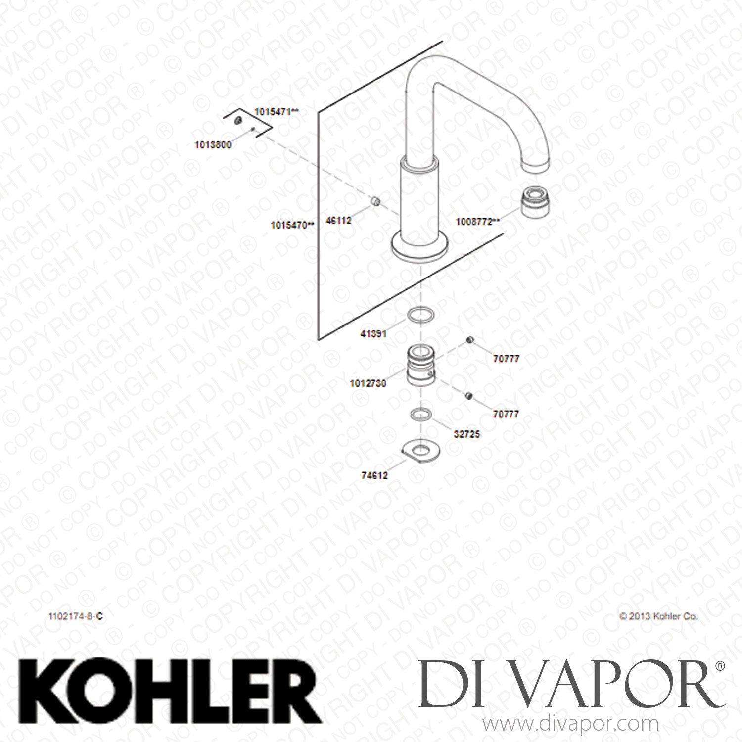 Kohler Deck-Mount Bath Spout (K-14430-AF) Spare Parts