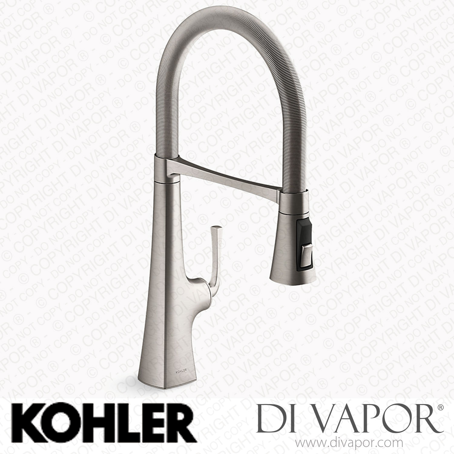Kohler Semi-Professional Kitchen Sink Tap with Three-Function Sprayhead ...