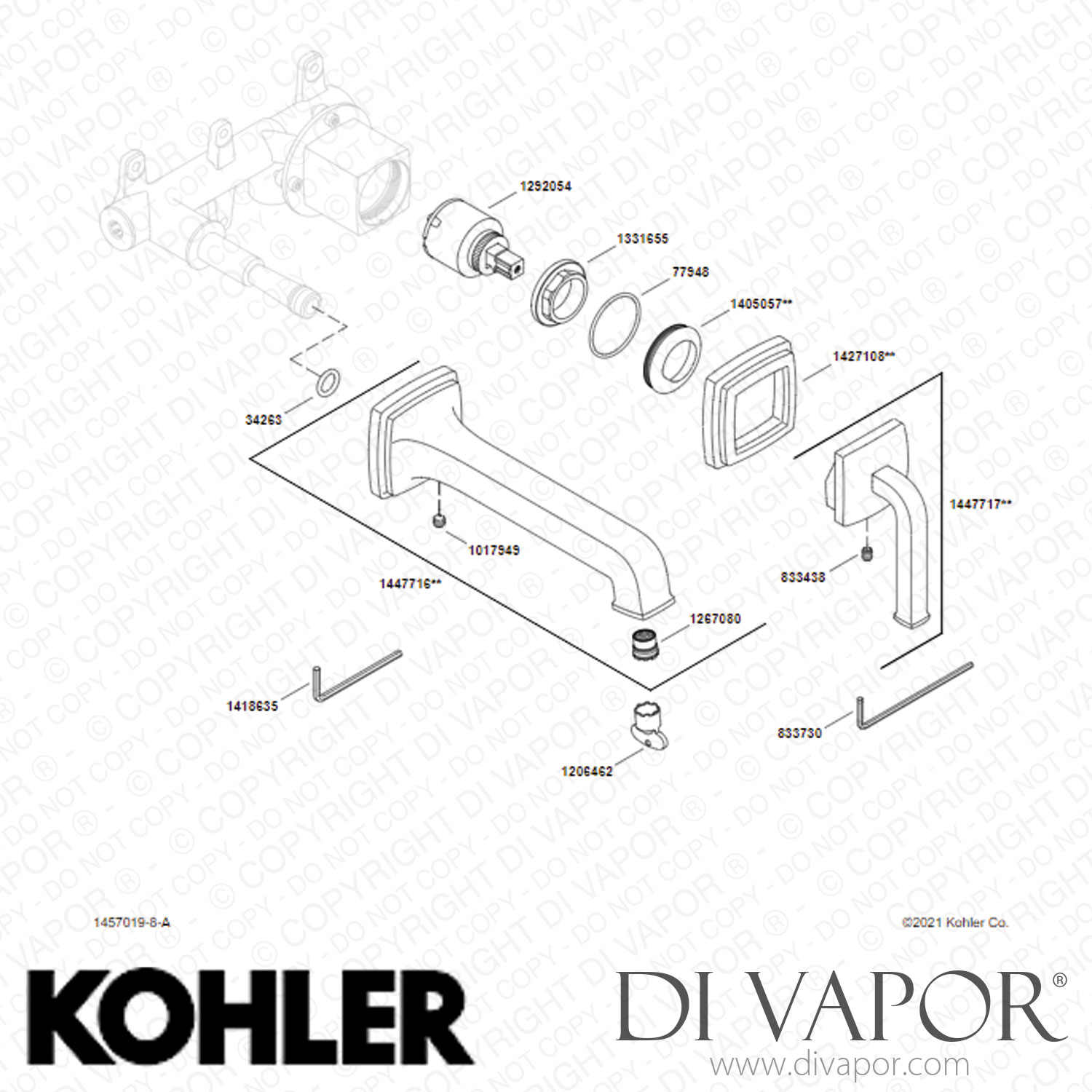 Kohler Wall-Mount Single-Handle Bathroom Sink Tap, 1.2 GPM (K-26431-4 ...