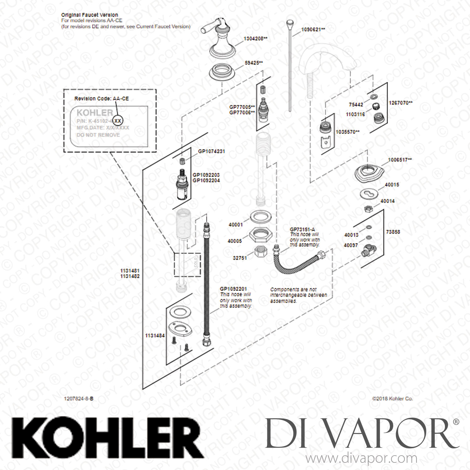 Kohler Widespread Bathroom Sink Tap with Lever Handles, 1.2 GPM (K-394 ...