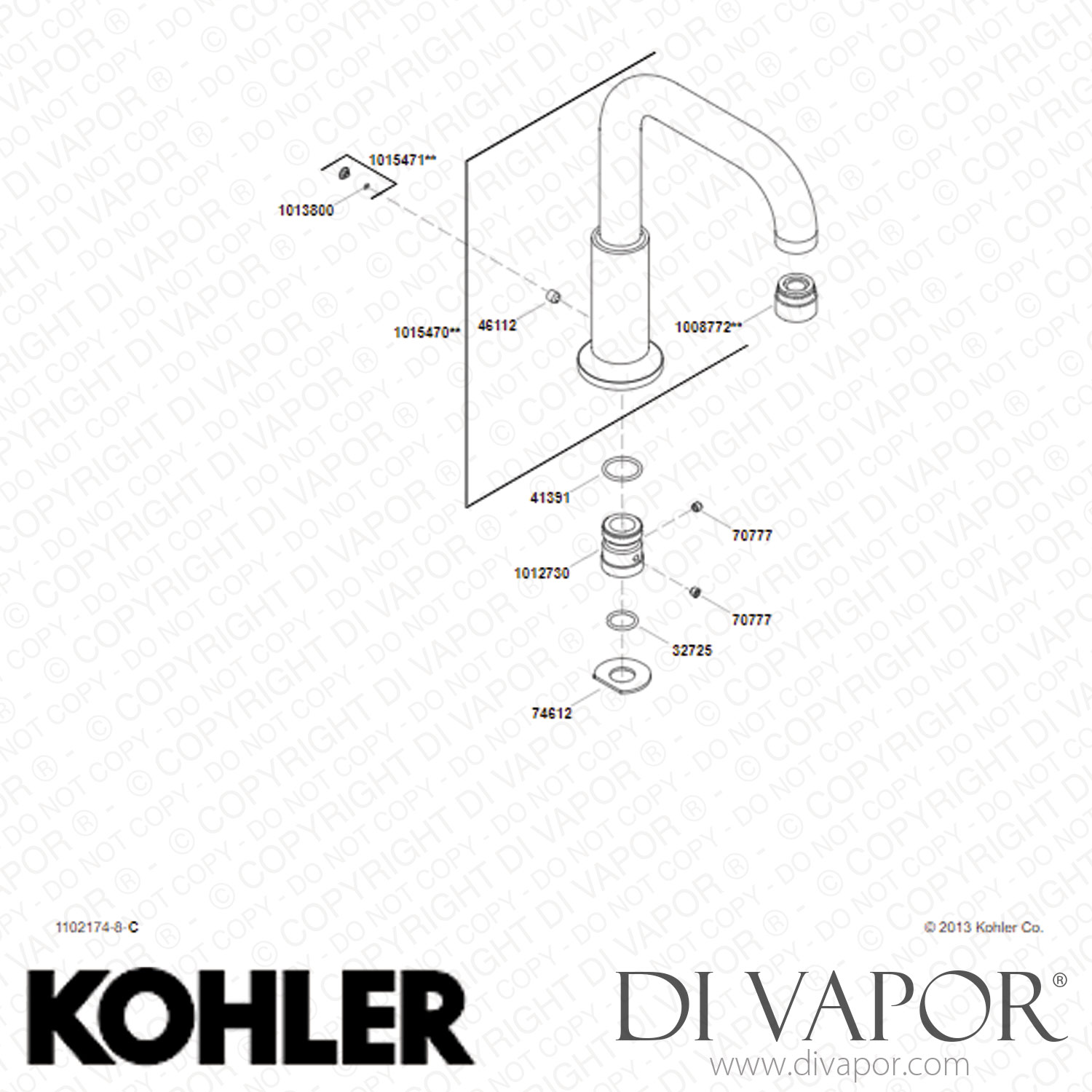 Kohler Deck or Wall-Mount Bath Faucet Handle Trim with Lever Design (K ...