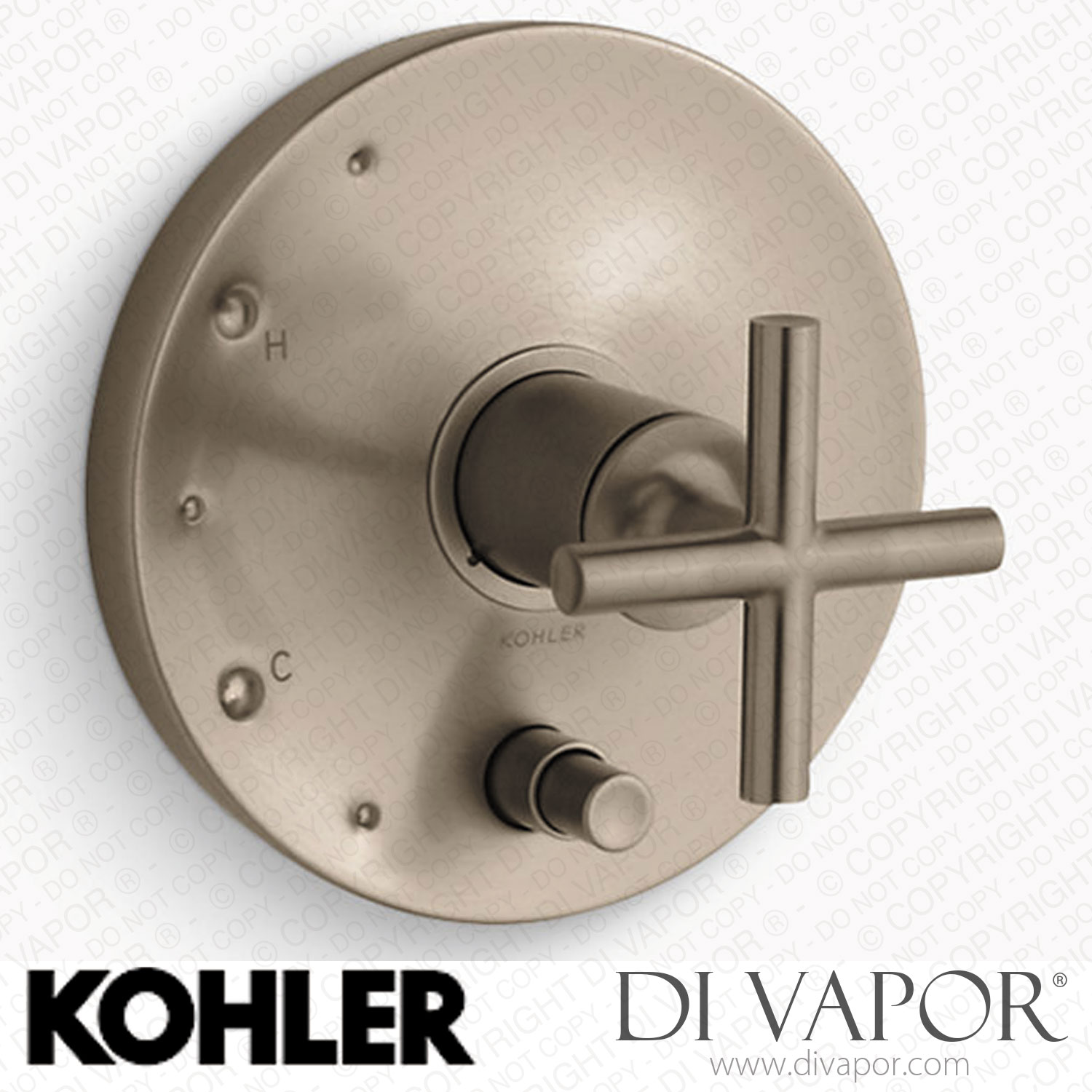 Kohler Valve Trim with Push-Button Diverter and Cross Handle (K-T14501 ...