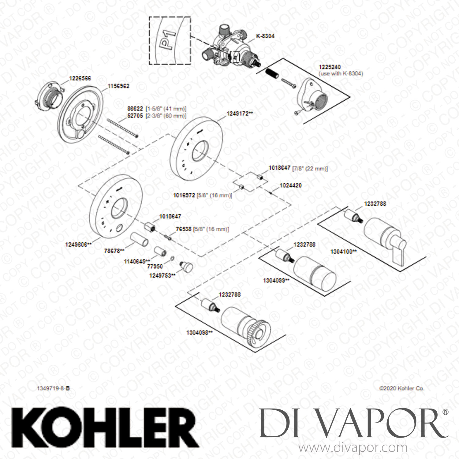 Kohler Valve Trim with Push-Button Diverter and Lever Handle (K-T78016 ...