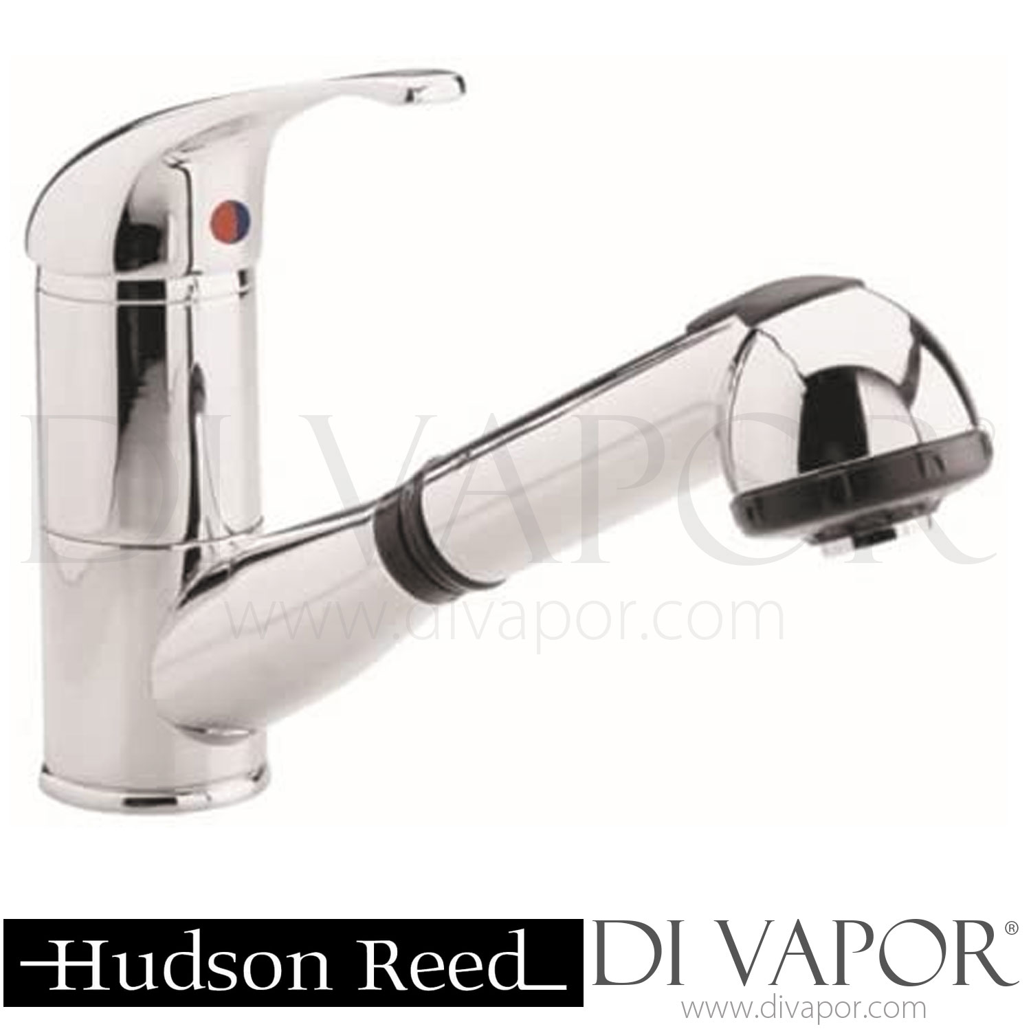 Hudson Reed / Ultra KA307 Eon Mono Sink Mixer with Pull Out Rinser Tap ...