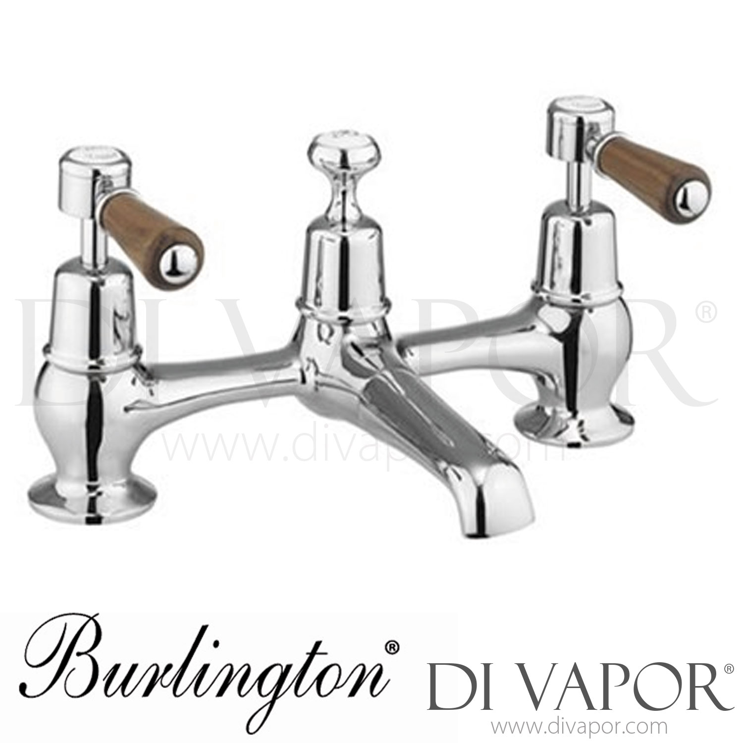 Burlington KE10-QT WAL | KE10-QT WAL-QT Kensington 2 Tap Hole Bridge ...