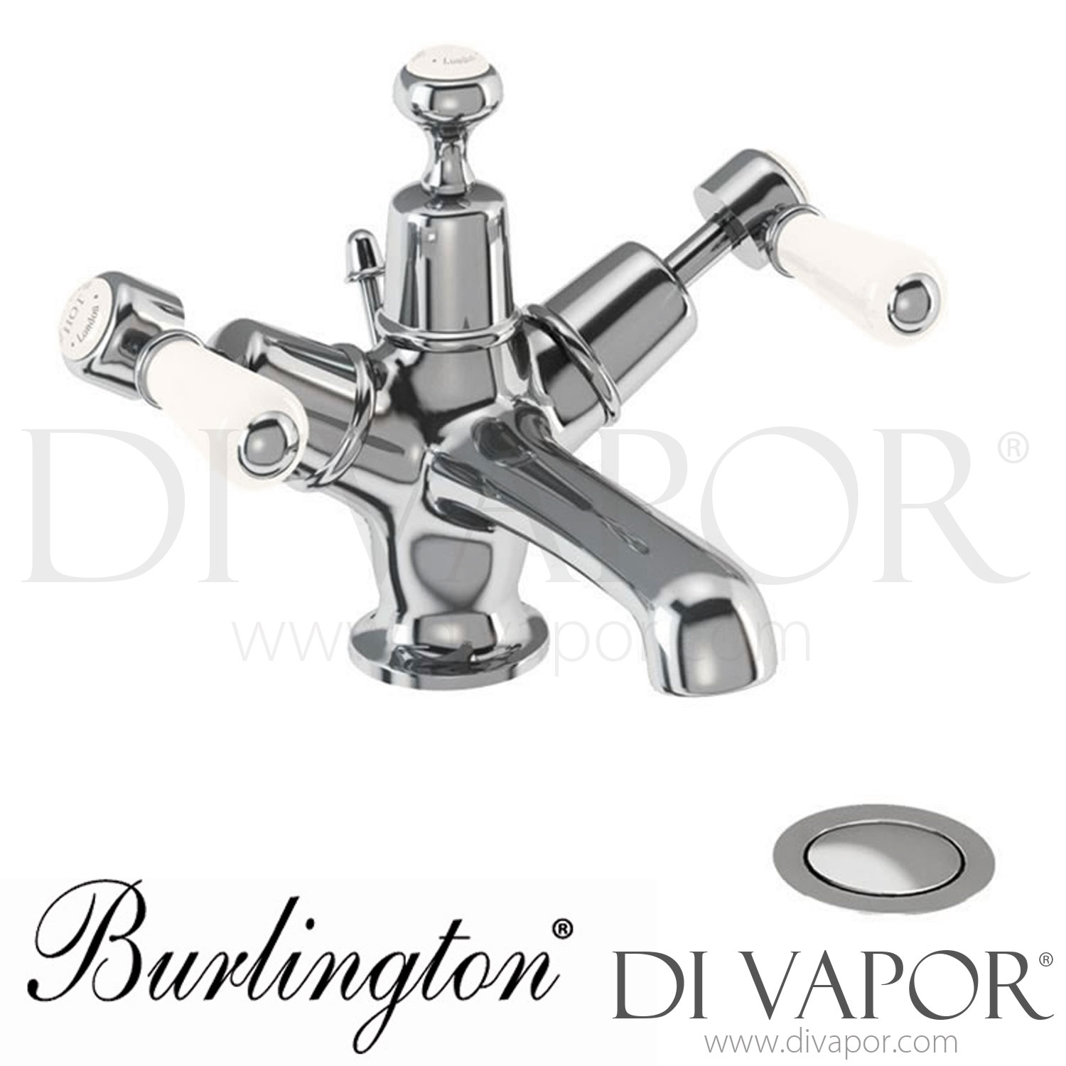 Burlington KE4-QT MED | KE4-QT MED-QT Kensington Basin Mixer Tap with ...