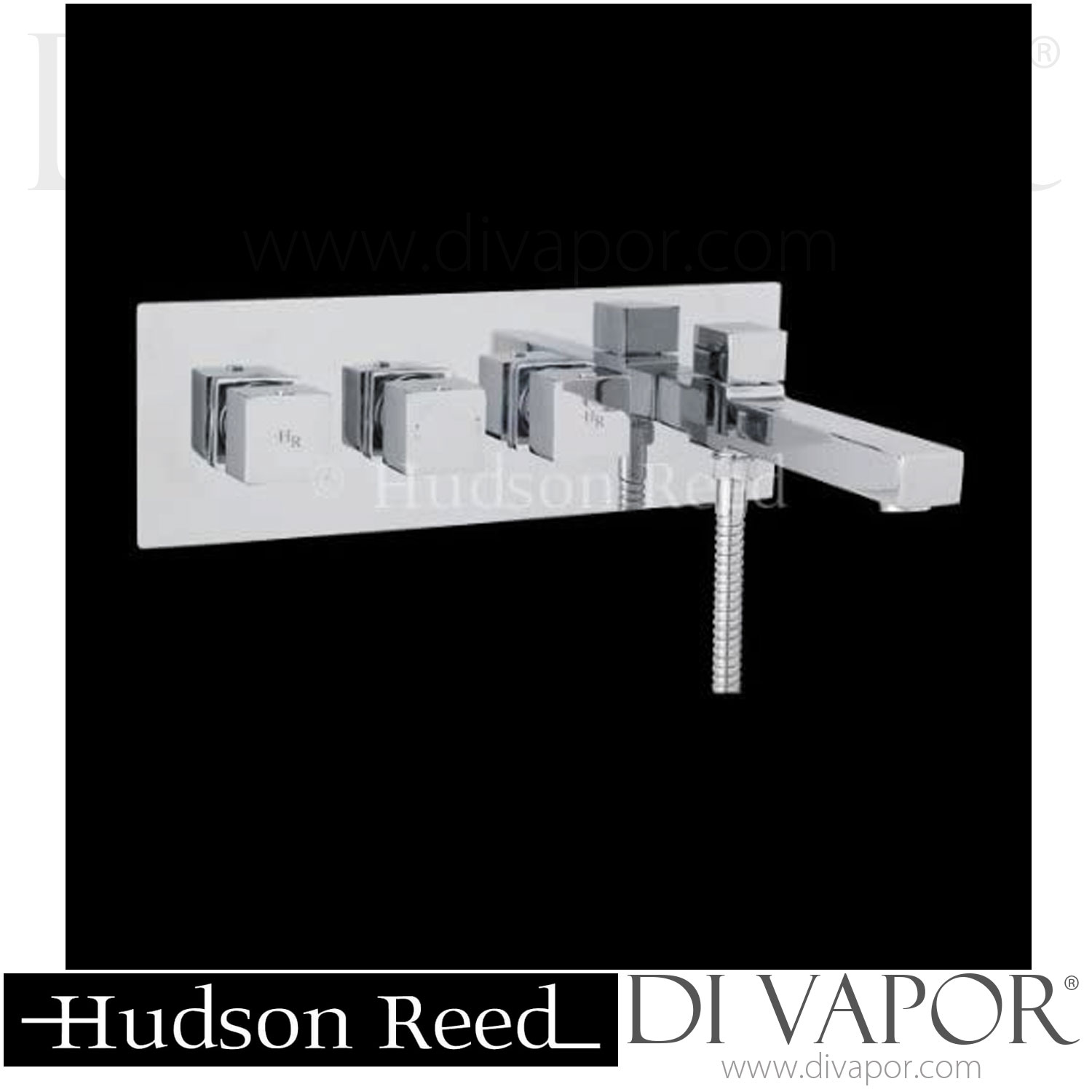 Hudson Reed / Ultra KUB003 Kubix Thermostatic Wall Mounted Bath Shower ...