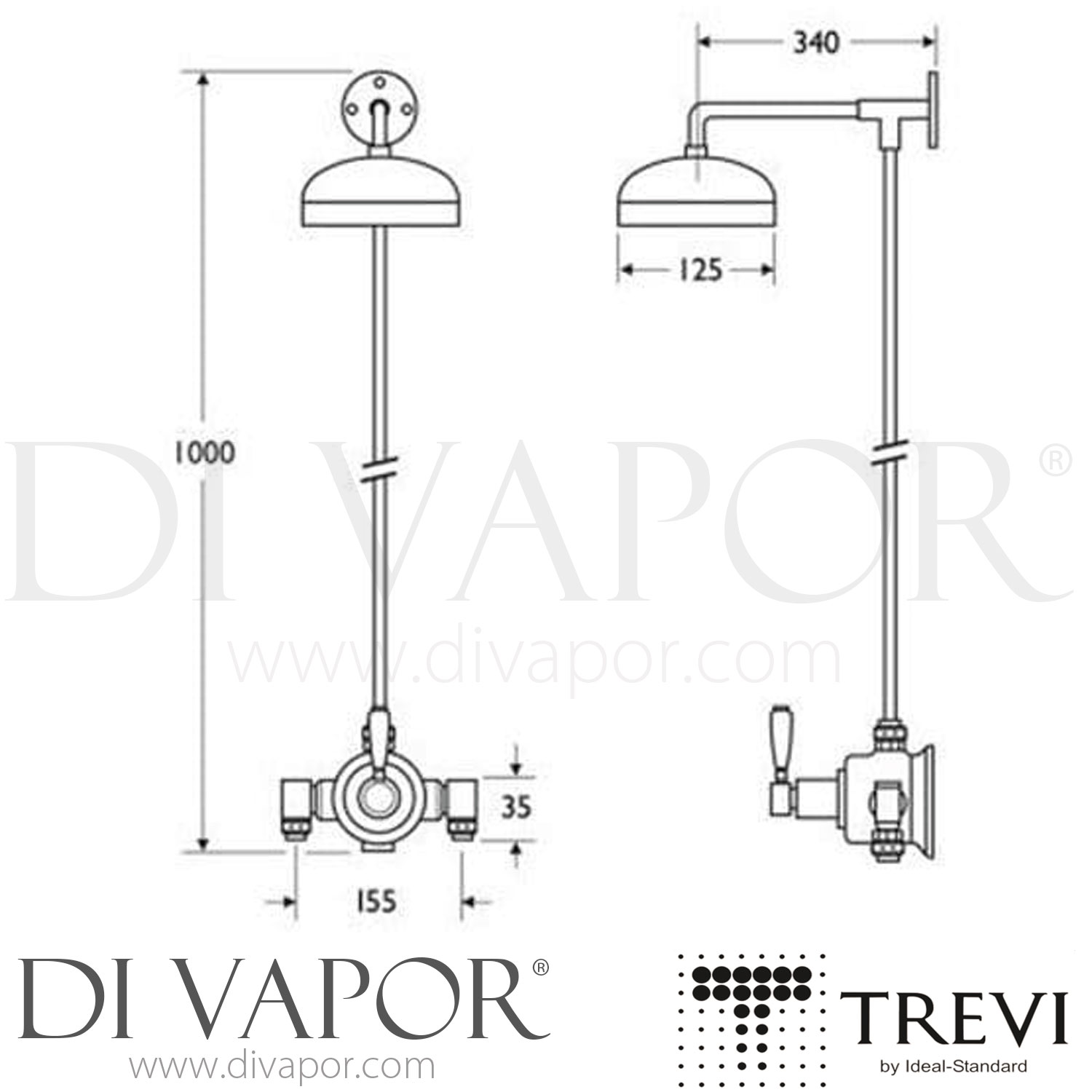 Trevi Hathaway Exposed Thermostatic Shower Valve Spare Parts L6800AA GEN1