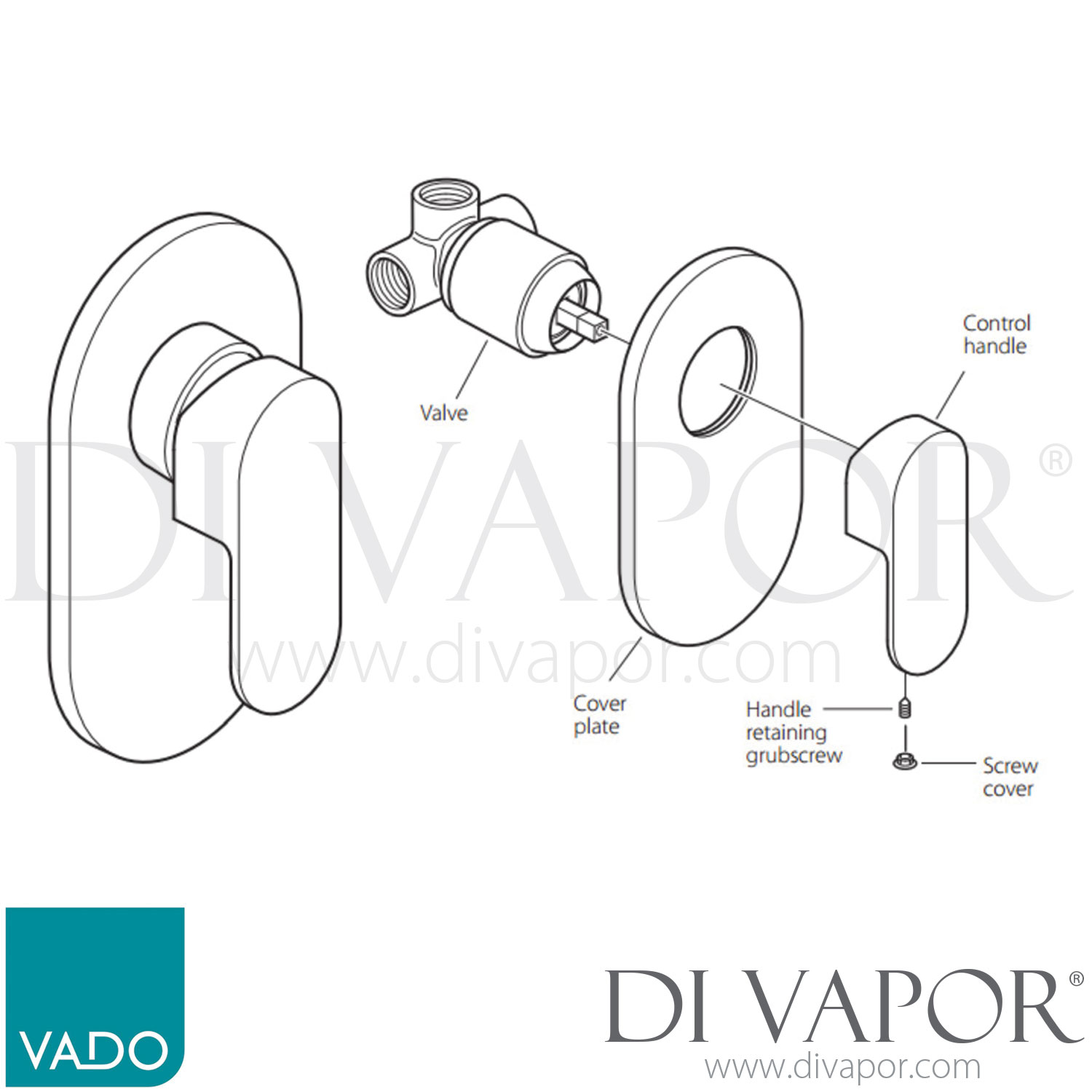 Vado LIF-145 Life Wall Mounted Concealed Single Lever Shower Mixer ...