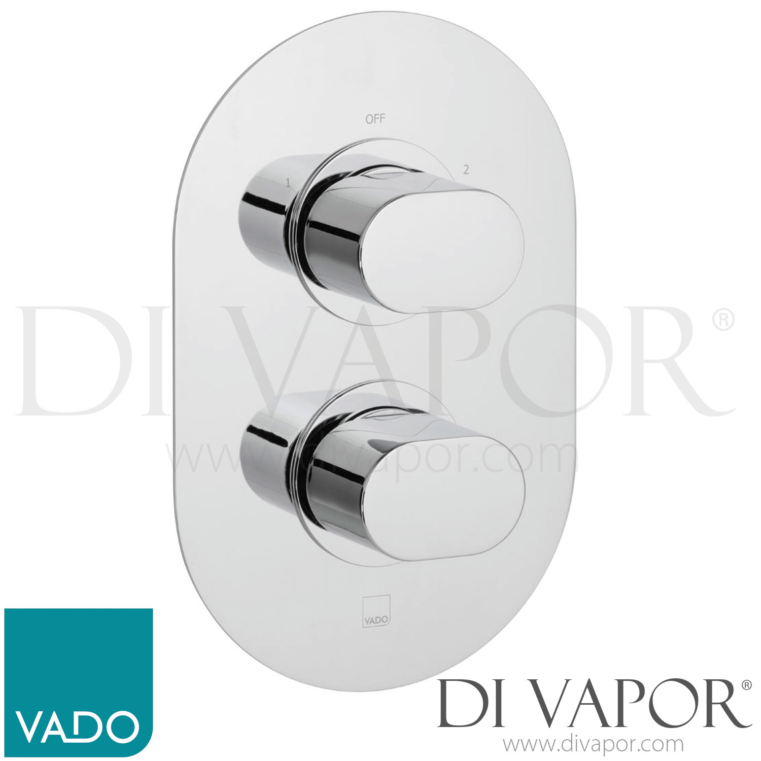 VADO LIF-148D-C/P DX Life 1 Outlet, 2 Handle Concealed Thermostatic ...
