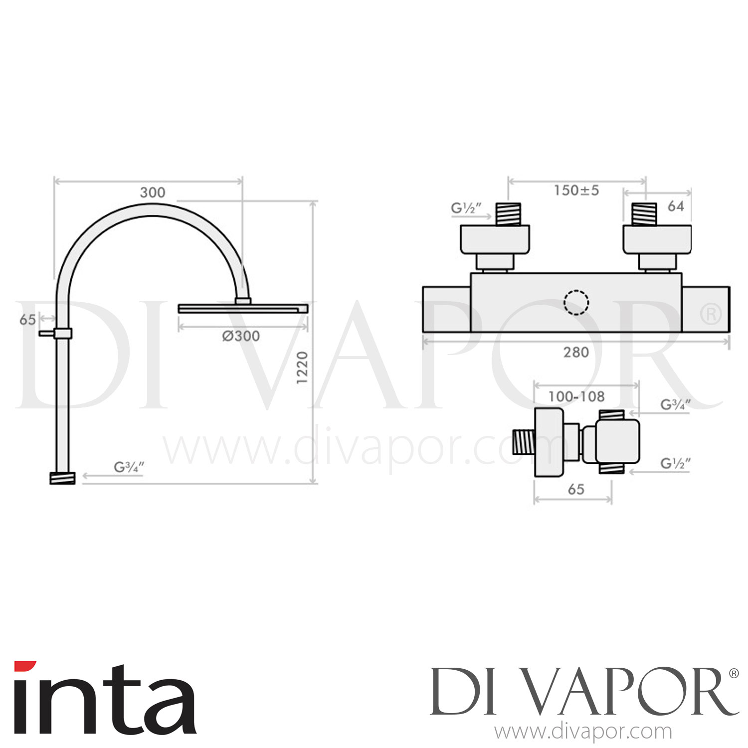 Inta M120012CP Mio Safe Touch Thermostatic Shower Spare Parts
