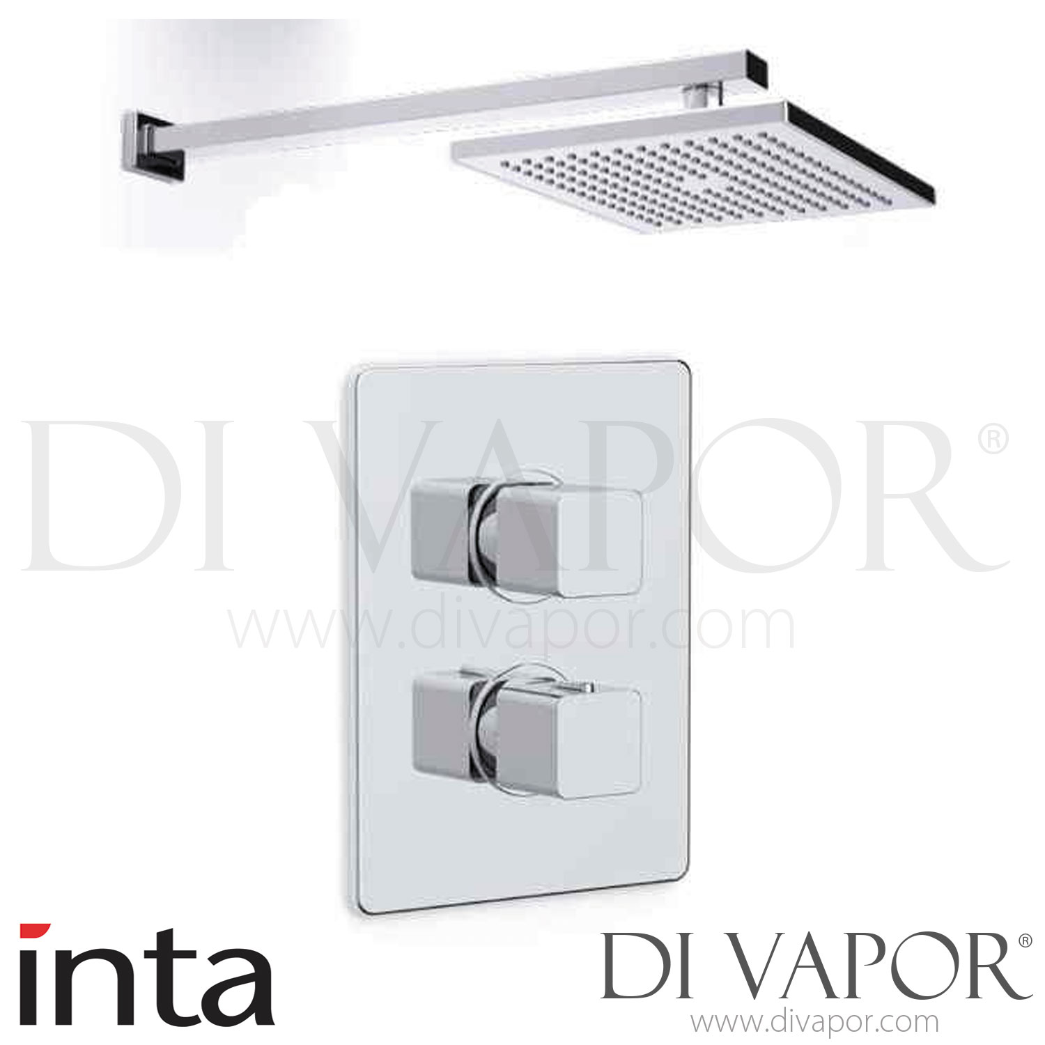 Inta MIO12 Mio Concealed Thermostatic Shower with Overhead Arm & Soaker ...
