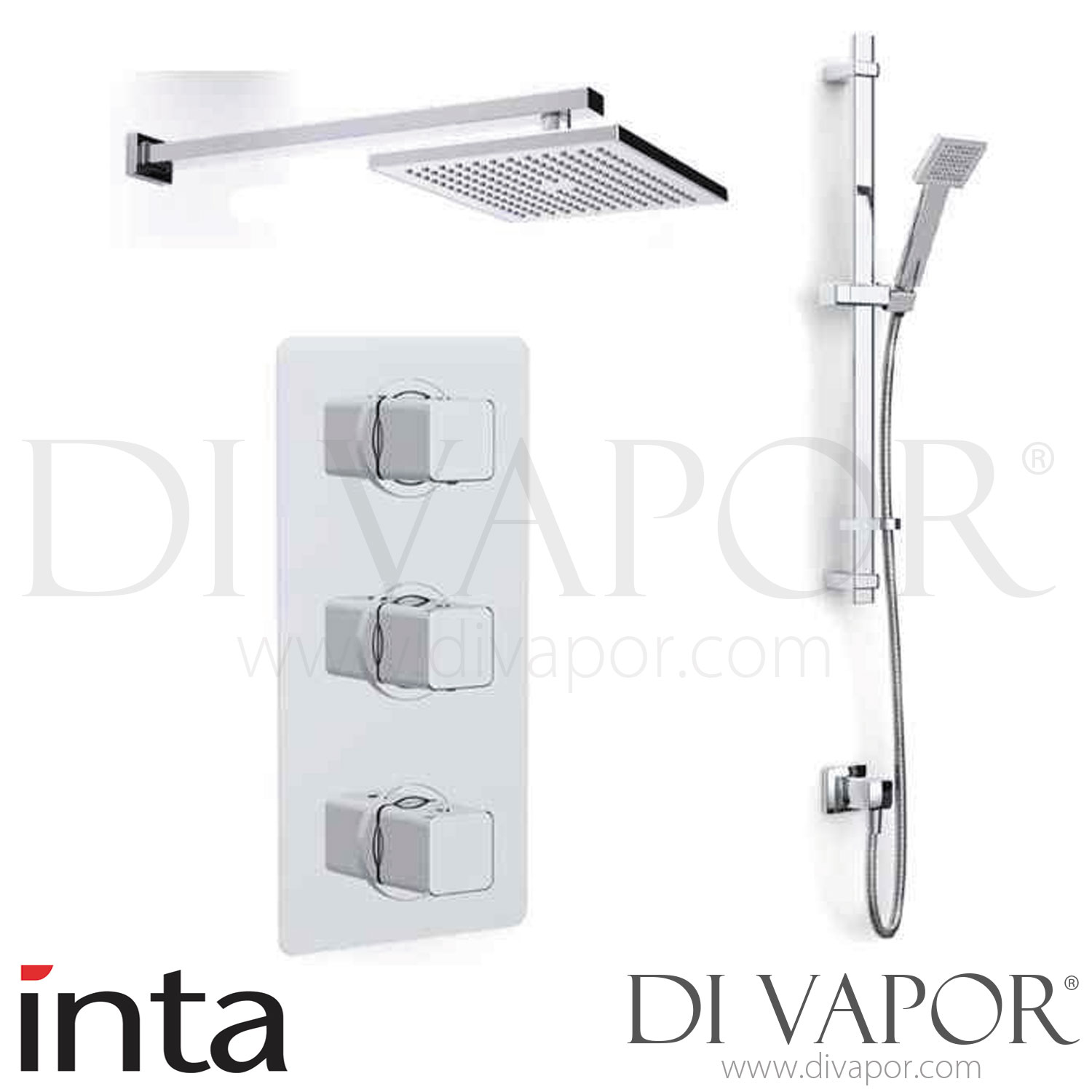 Inta MIO31 Mio Concealed 3 Handle Dual Outlet Thermostatic Shower Spare ... Inta MIO31 Mio Concealed 3 Handle Dual Outlet Thermostatic Shower Spare ...