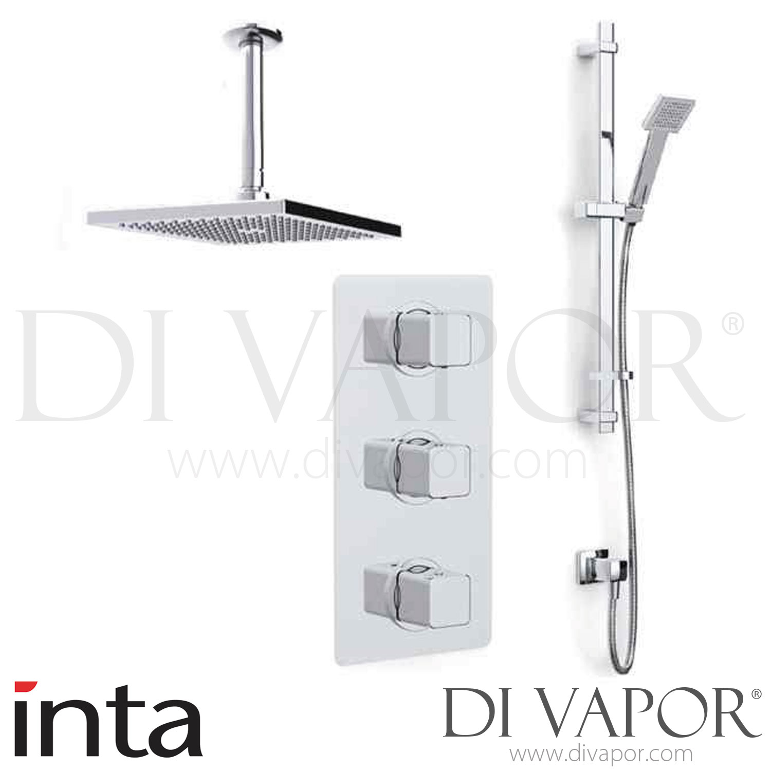 Inta MIO33 Mio Concealed 3 Handle Dual Outlet Thermostatic Shower Spare ...