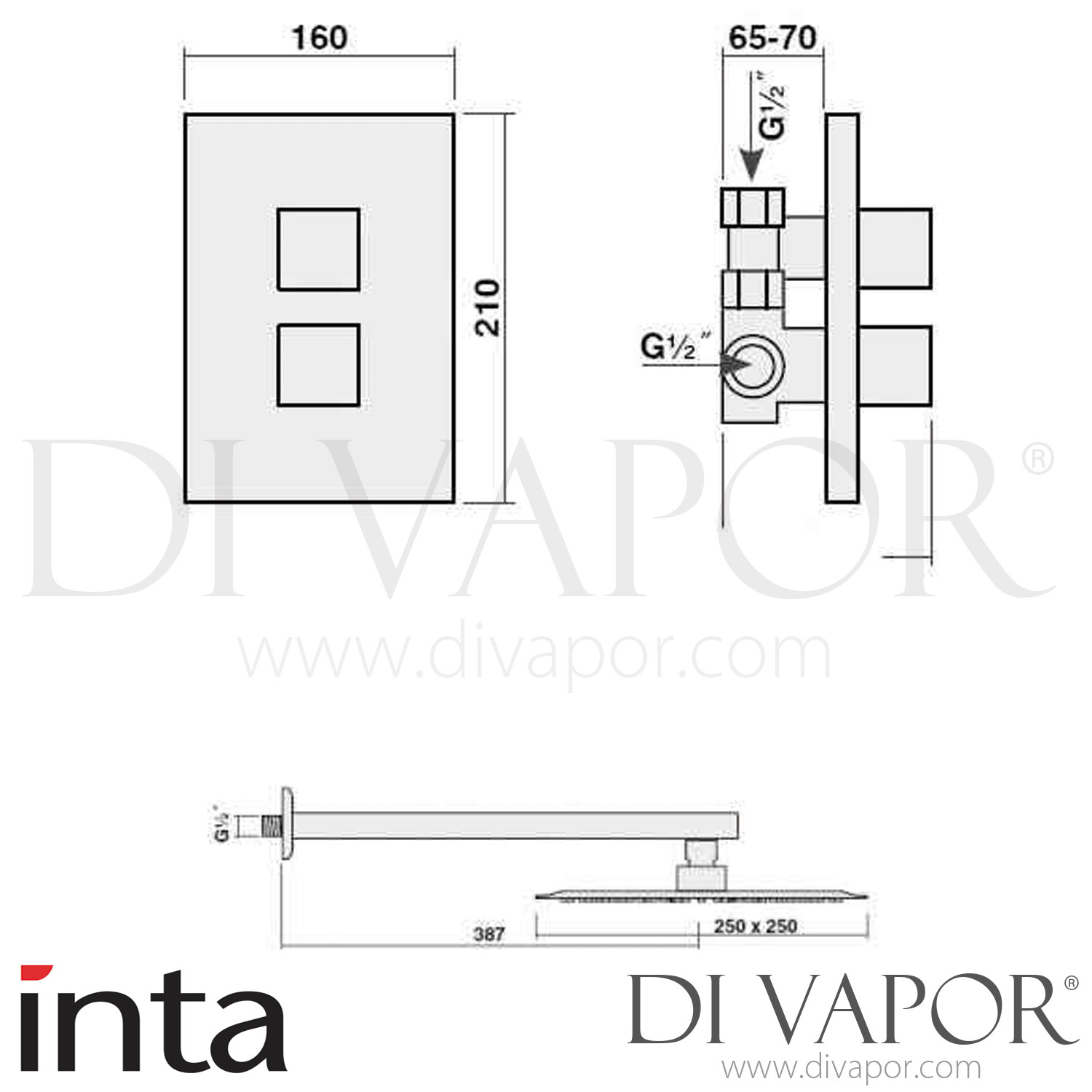 Inta MIOD12 Mio Concealed Thermostatic Shower Spare Parts