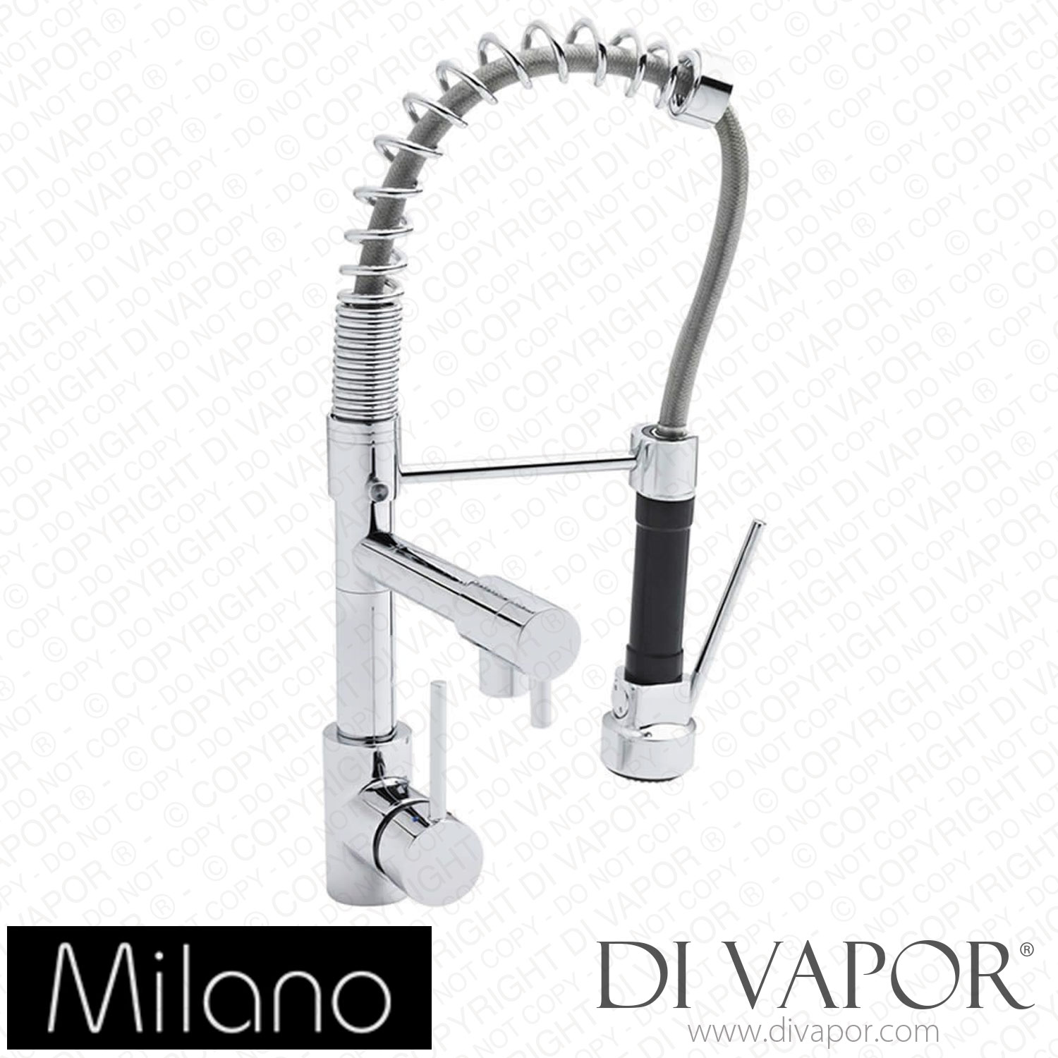 Milano MLKT0109C Mirage Modern Pull Out Kitchen Mixer Spray Tap with ...