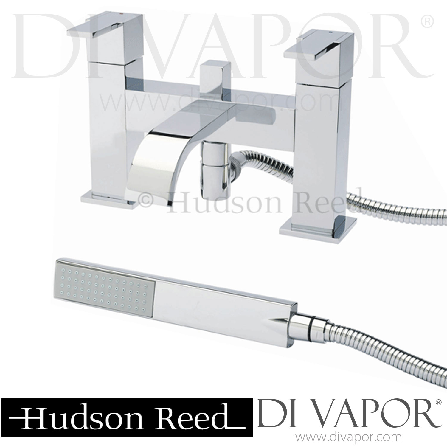 Hudson Reed MOT304 Motif Bath Shower Mixer with shower kit and wall ...