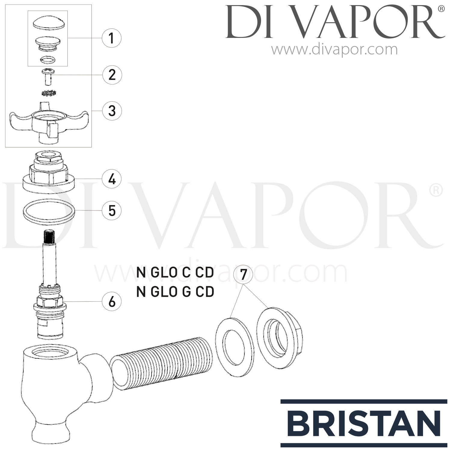 Bristan N GLO C CD 1901 Globe Taps Spare Parts