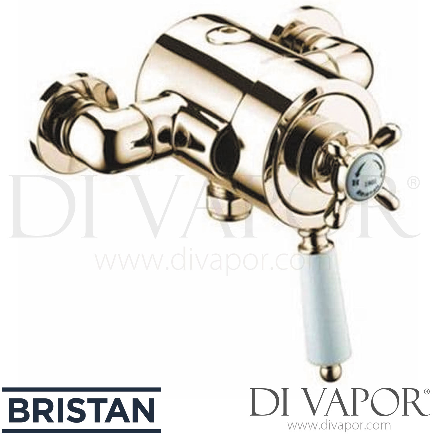 Bristan N CSHXVO G 1901 Exposed / Concealed Dual Control Gold Shower ...