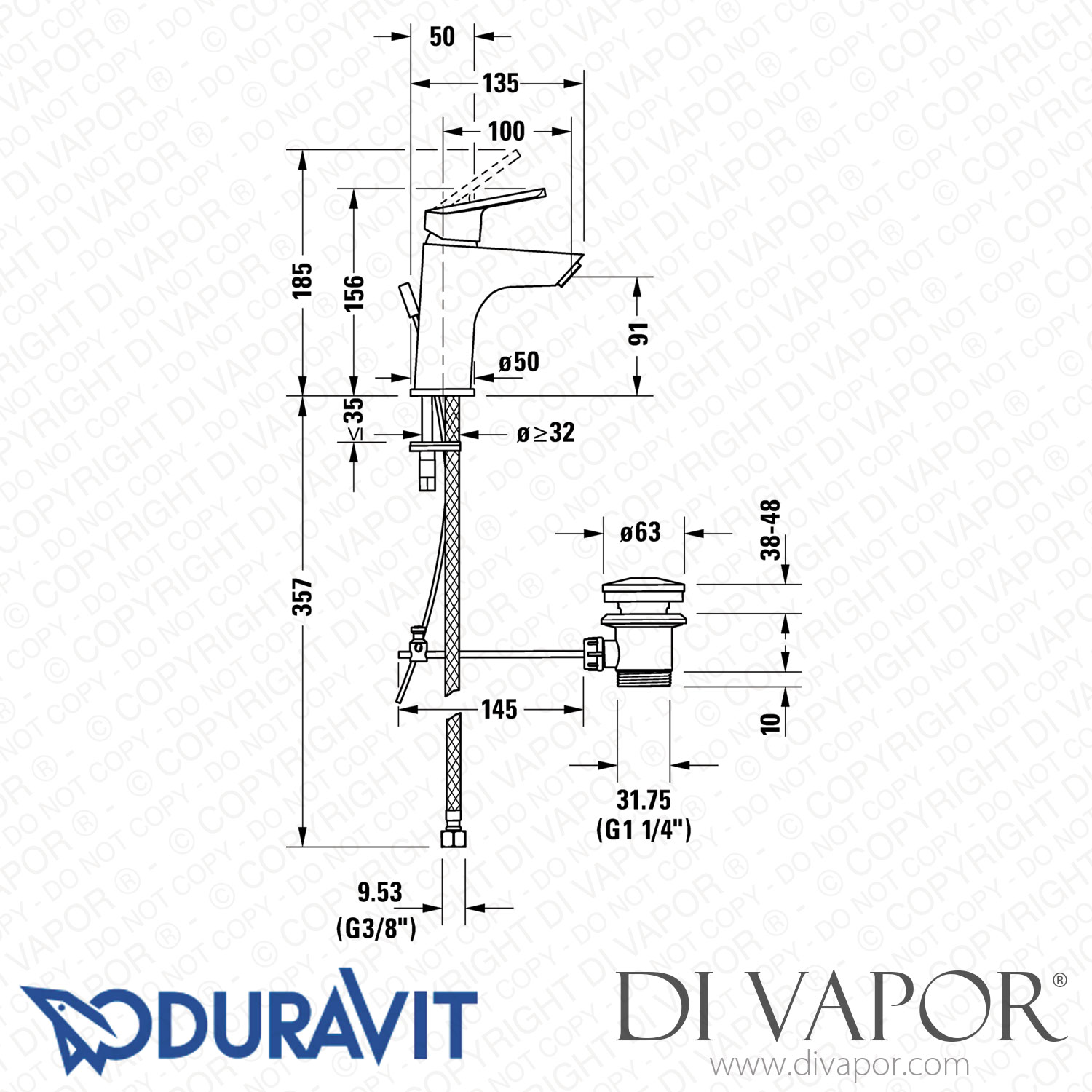 Duravit No.1 Single Lever Basin Mixer S Minusflow (N11012001) Spare Parts
