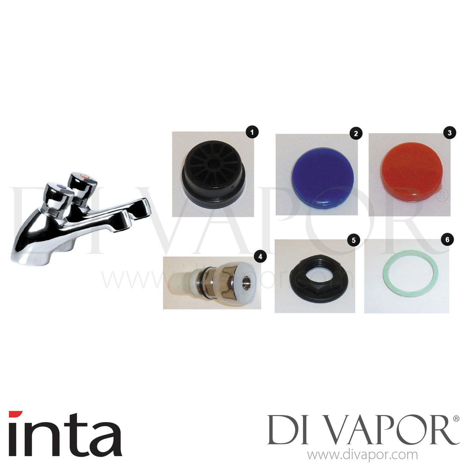 Inta NC160CP Non Concussive Basin Mounted Standard Tap (Pairs) Spare Parts