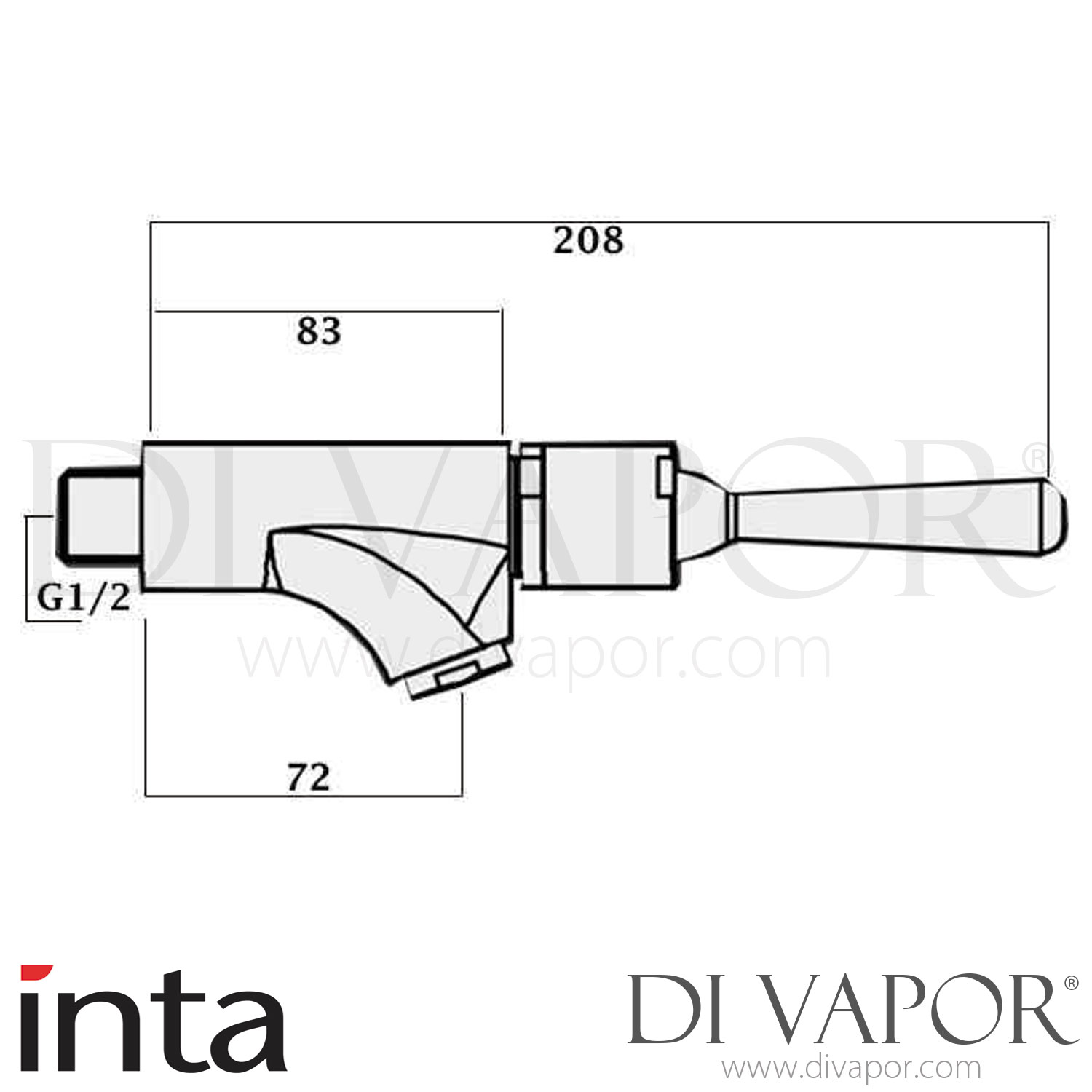 Inta NC190CP5 Non Concussive Multi Directional Wall Mounted Basin Tap ...