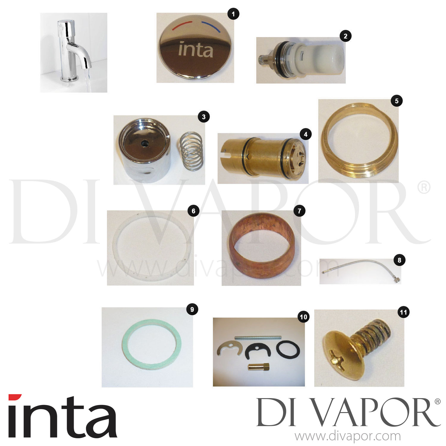 Inta Non Concussive Deck Mounted Tap CW Temp Adjust Spare Parts ...