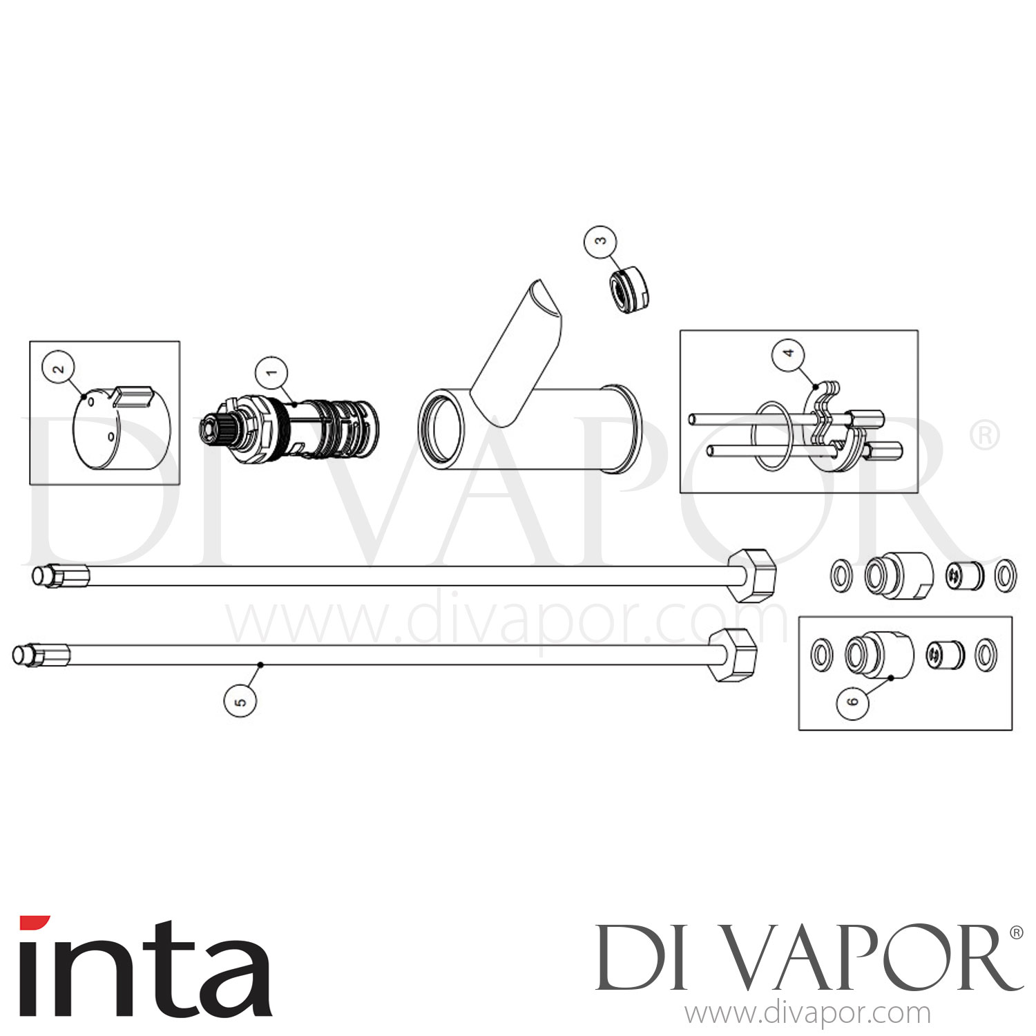 Inta NC250CP Thermostatic Non Concussive Basin Mounted Tap with ...