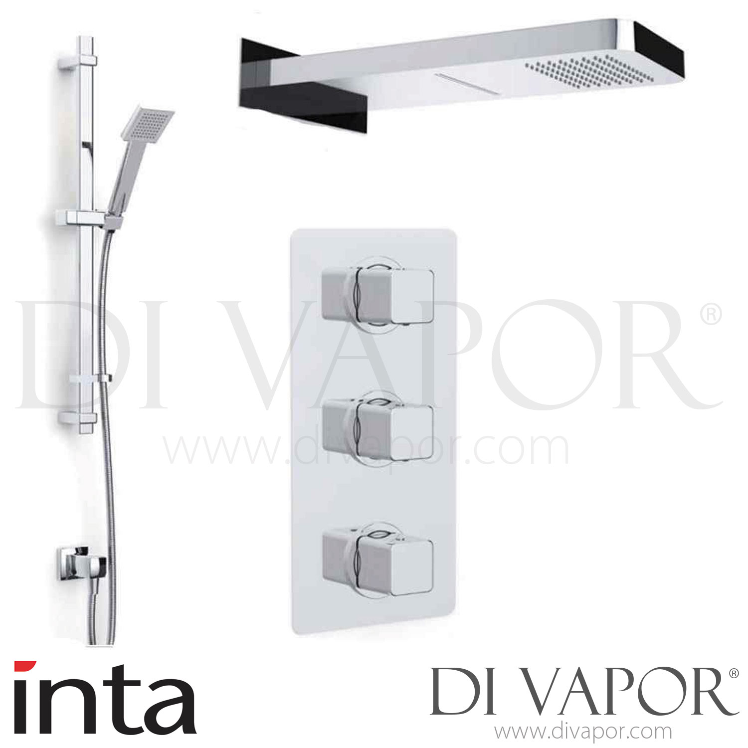 Inta NULOD10 Nulo Thermostatic Deluxe Concealed Mixer Shower with Rinse ...