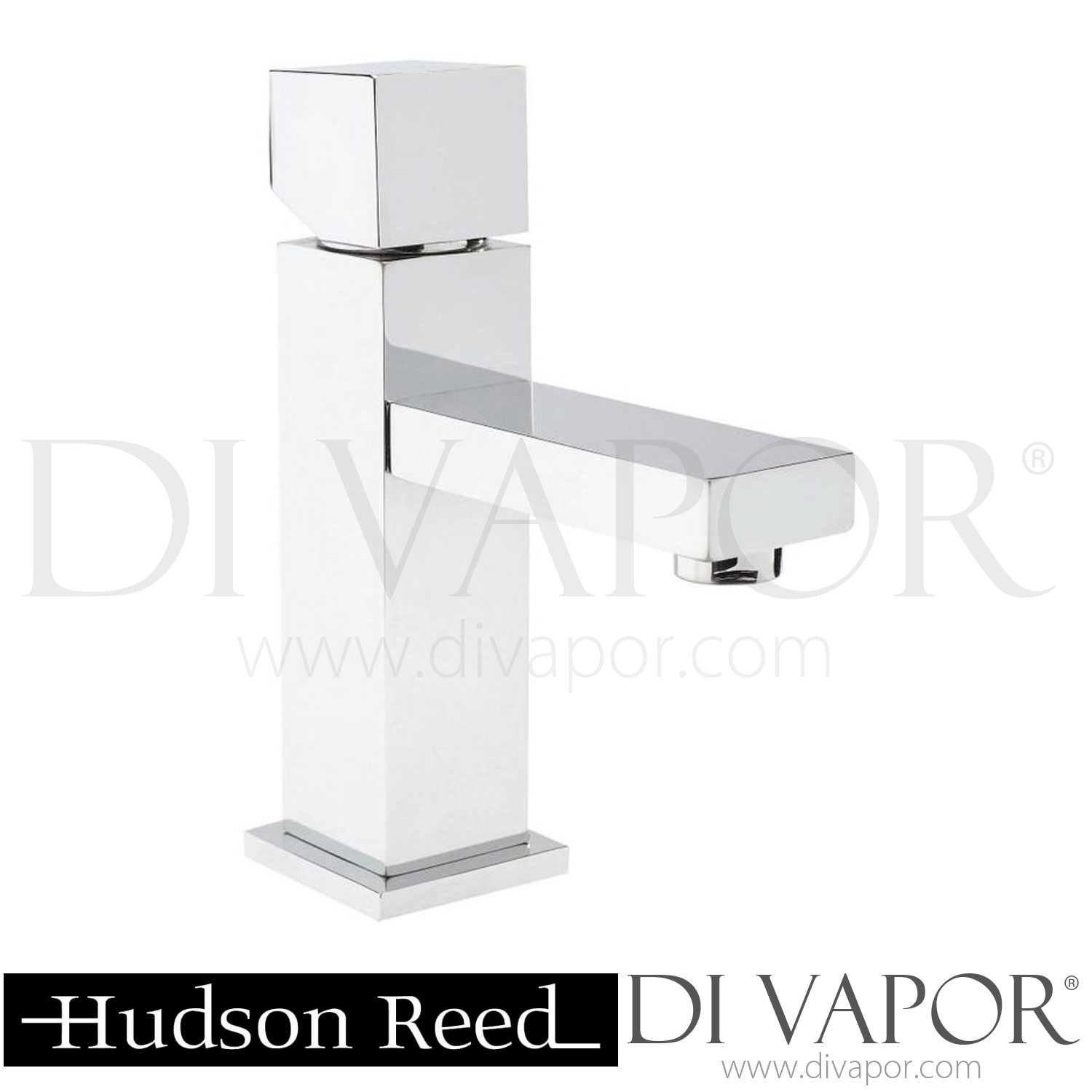 Hudson Reed Kubix Mono Basin Mixer Tap With Push Button Waste - Chrome ...