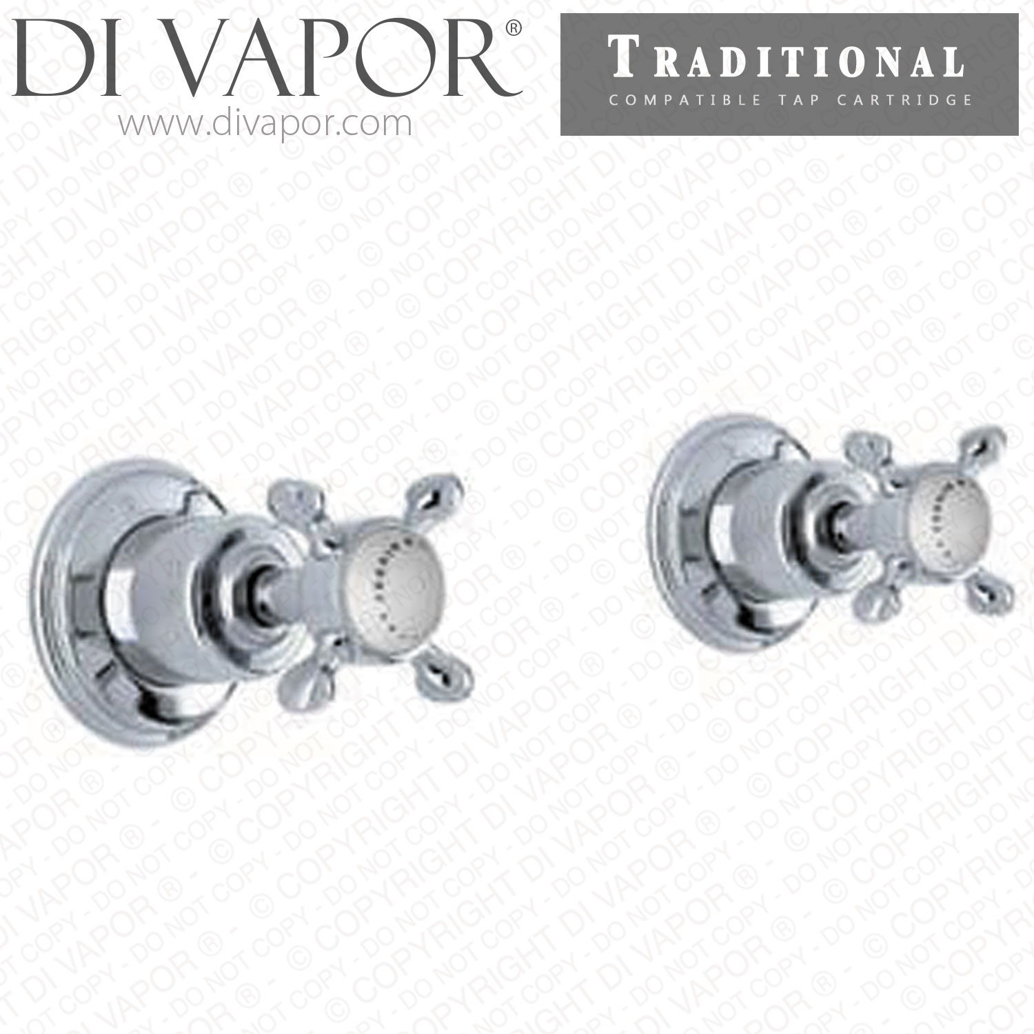 Perrin & Rowe 3231 Traditional Pair 3/4 Wall Valves with Crosshead ...