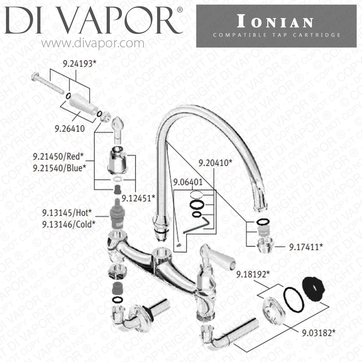 Perrin & Rowe 4183 Ionian Two Hole Sink Mixer Tap Hot Compatible ...