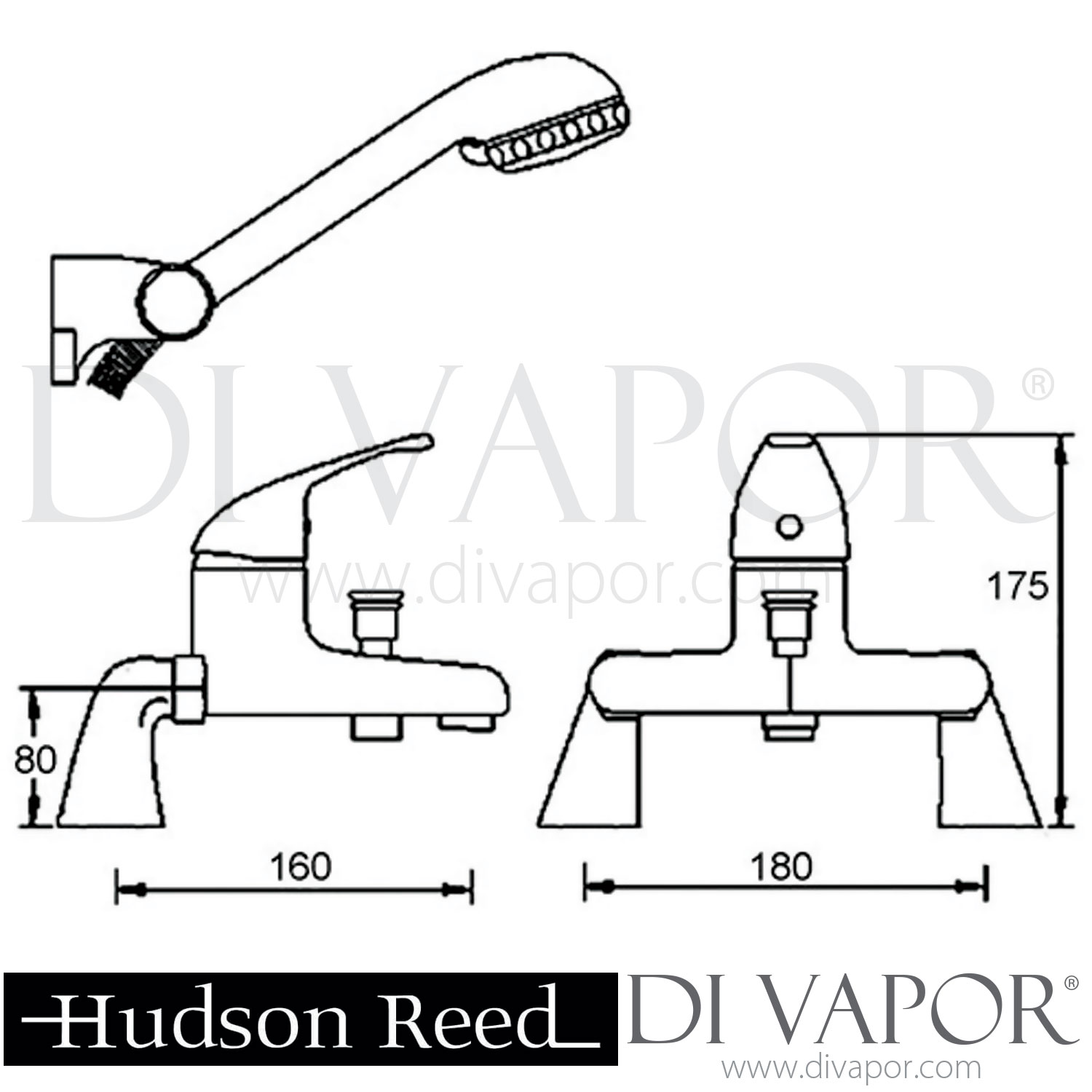 Hudson Reed / Ultra PF304 Eon Single Lever Deck Bath Shower Mixer Spare ...