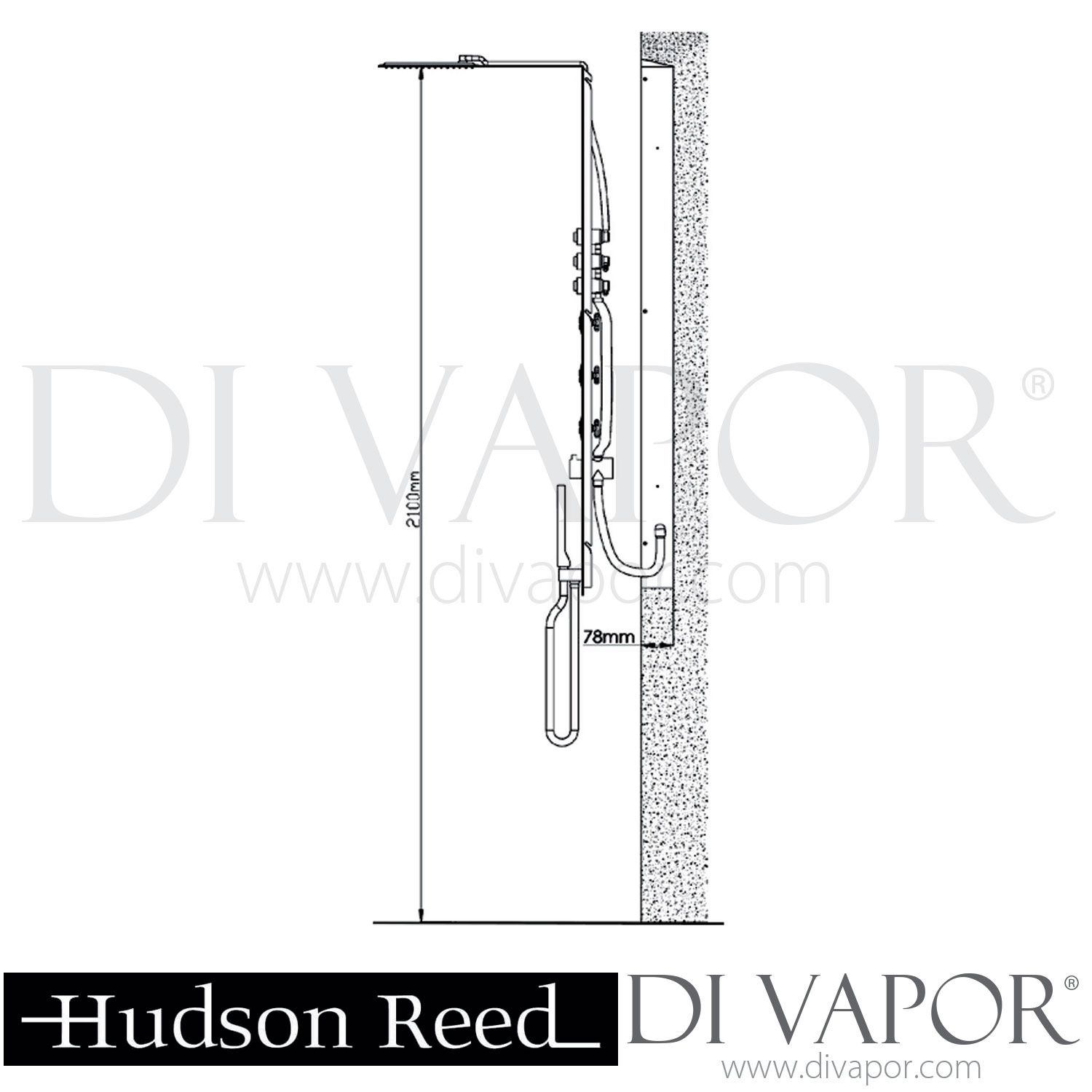 Hudson Reed / Ultra PGU001 Guise Recessed Thermostatic Shower Panel ...