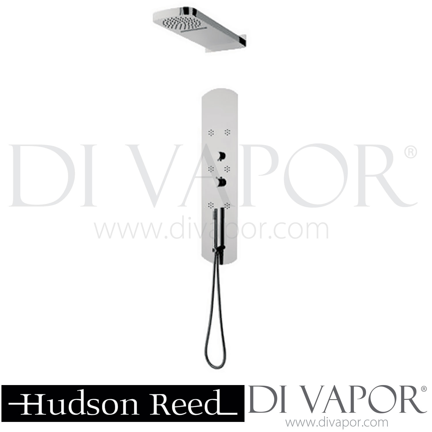 Hudson Reed Interval Recessed Thermostatic Shower Panel - Chrome ...