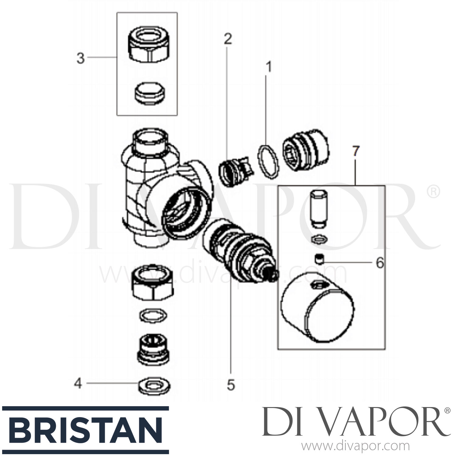 Bristan PM SDIV C Prism Contemporary In Line Divertor - Two Outlets ...