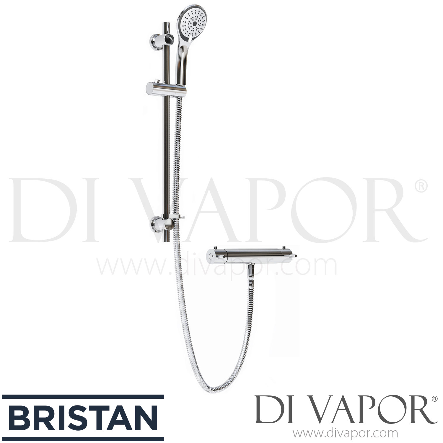 Bristan PM SHXMMCTFF C Prism Cool Touch Thermostatic Bar Shower with Multi Function Handset ...