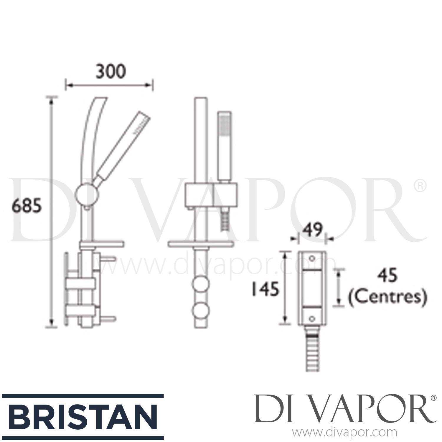Bristan PM VSHXAR C Prism Vertical Thermostatic Bar Shower Spare Parts