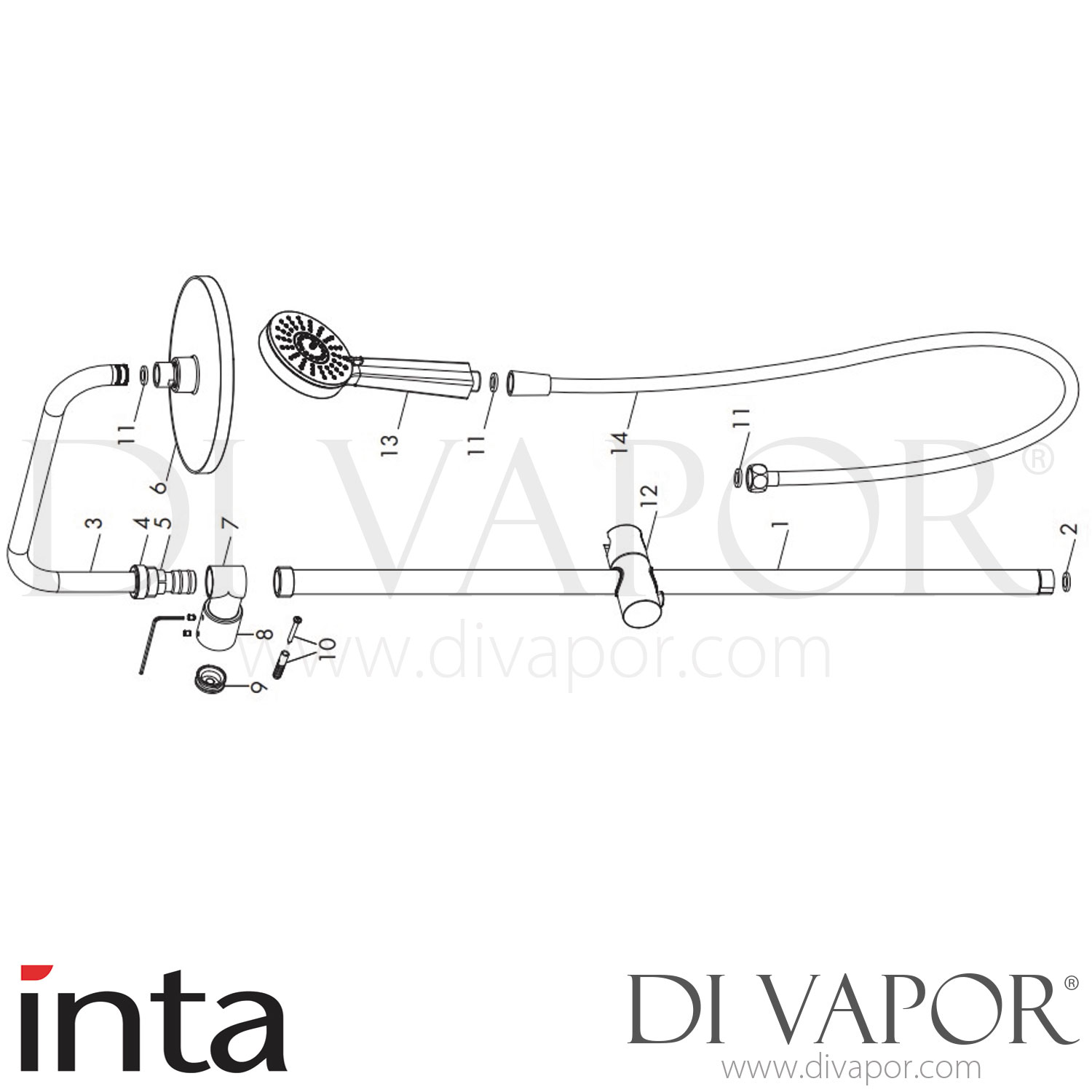 Inta PU10032CP Puro Safe Touch Thermostatic Shower (Telescopic Riser ...