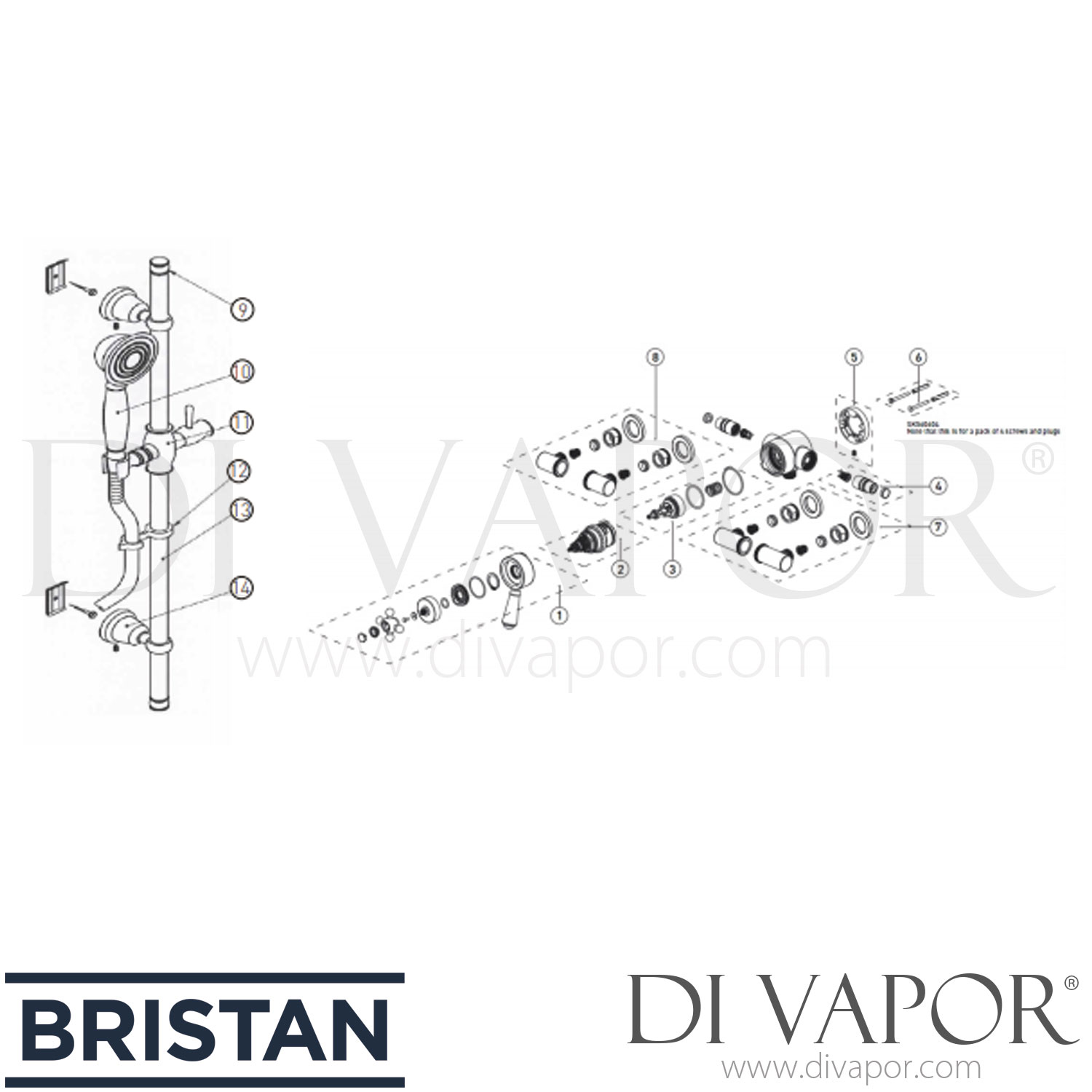 Bristan R2 SHXAR C Regency Thermostatic Exposed Mini Valve Shower Spare ...