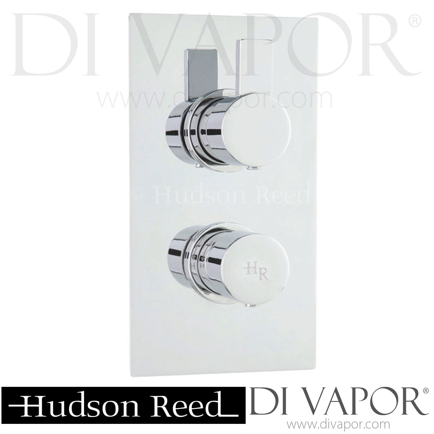 Hudson Reed Rapid Twin Concealed Thermostatic Shower Valve - Square ...