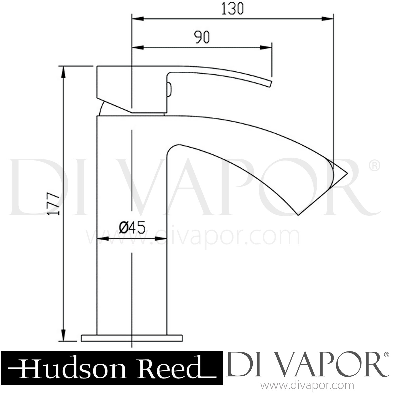 Hudson Reed Reign Open Spout Mono Basin Mixer Tap Without Waste ...