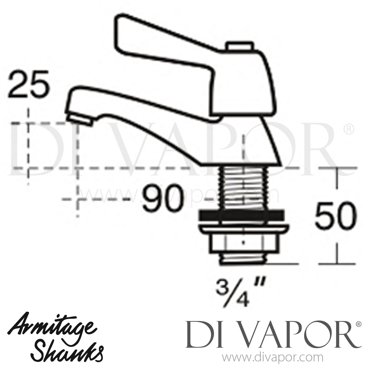 Armitage Shanks S7188AA Alterna Quadrant Pair Quarter Turn Bath Taps ...