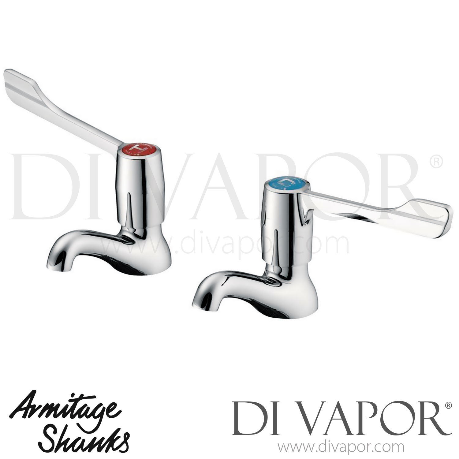 Armitage Shanks S8260AA Markwik Basin Pillar Taps with 15cm Levers ...