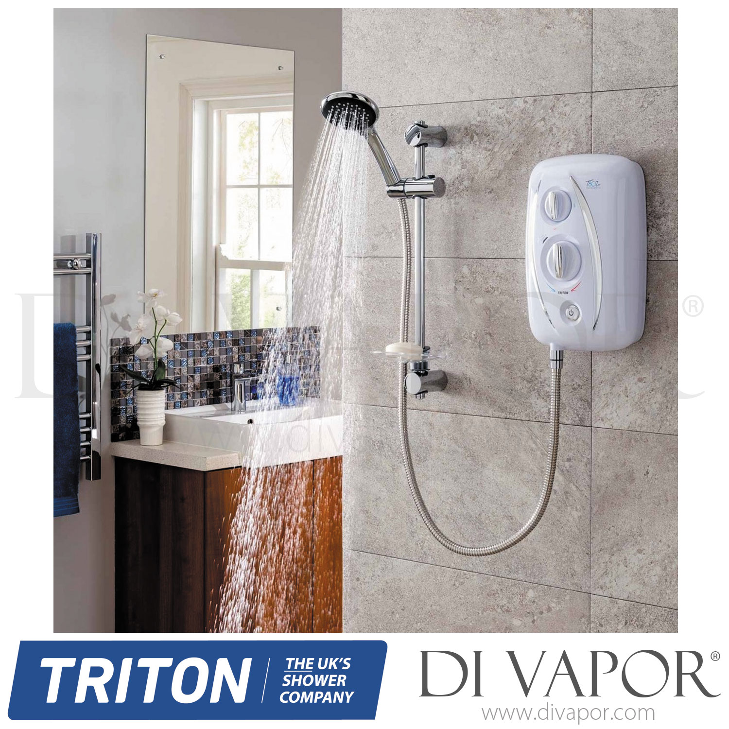 Triton Sp8009zffthm T80z Thermostatic Fast Fit Electric Shower 9 5kw