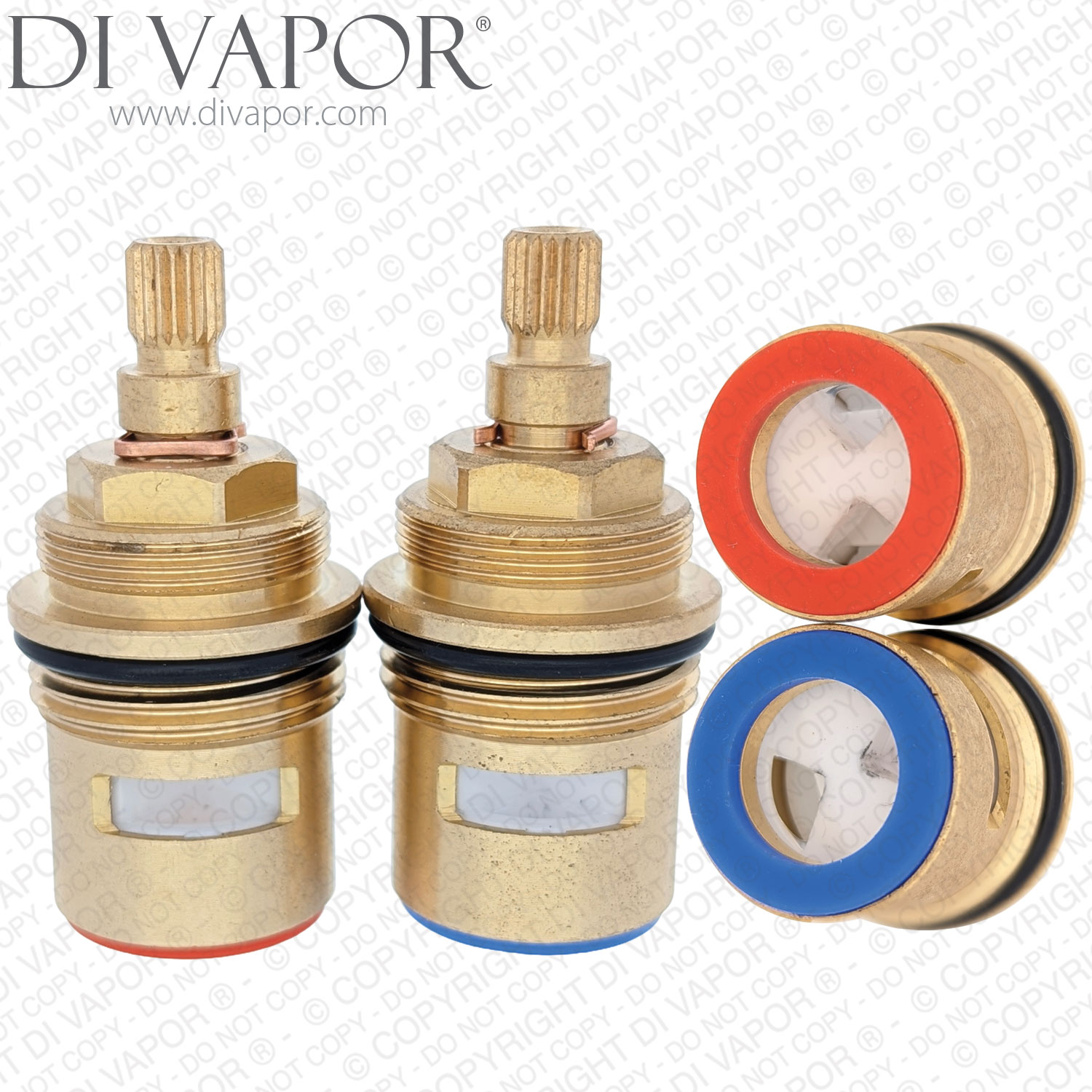 Hudson Reed Pair 3/4 Quarter Turn Ceramic Disc Tap Cartridge Valves Hot ...