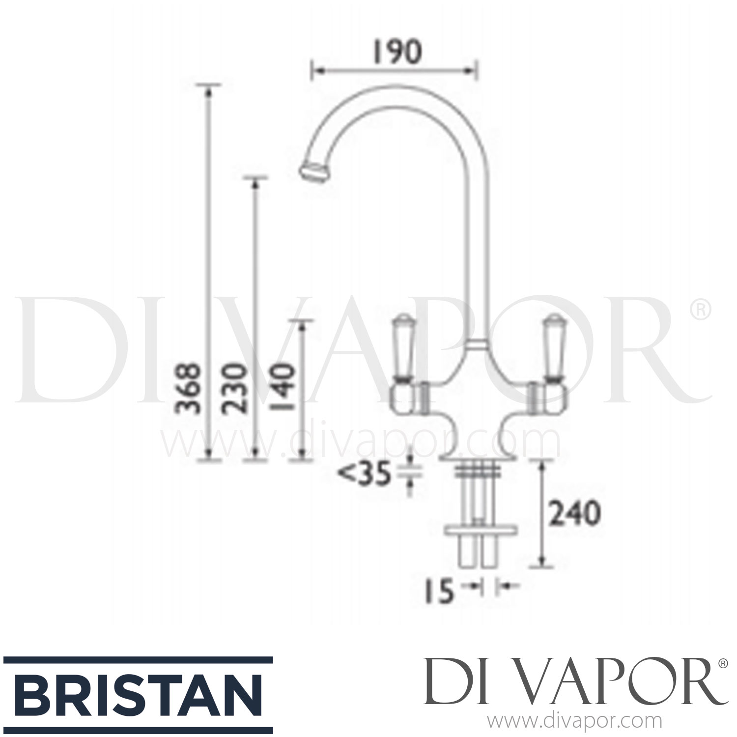 Bristan ST SNK BN Sentinel Monobloc Kitchen Sink Mixer Tap - Brushed ...