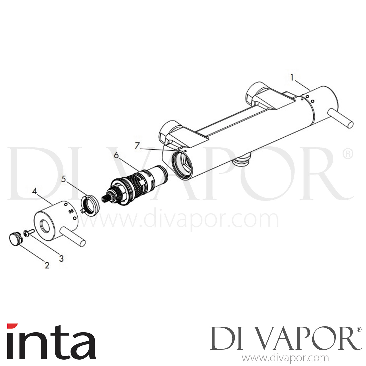 Inta ST10010CP Acura TMV3 Safe Touch Thermostatic Bar Shower Spare Parts