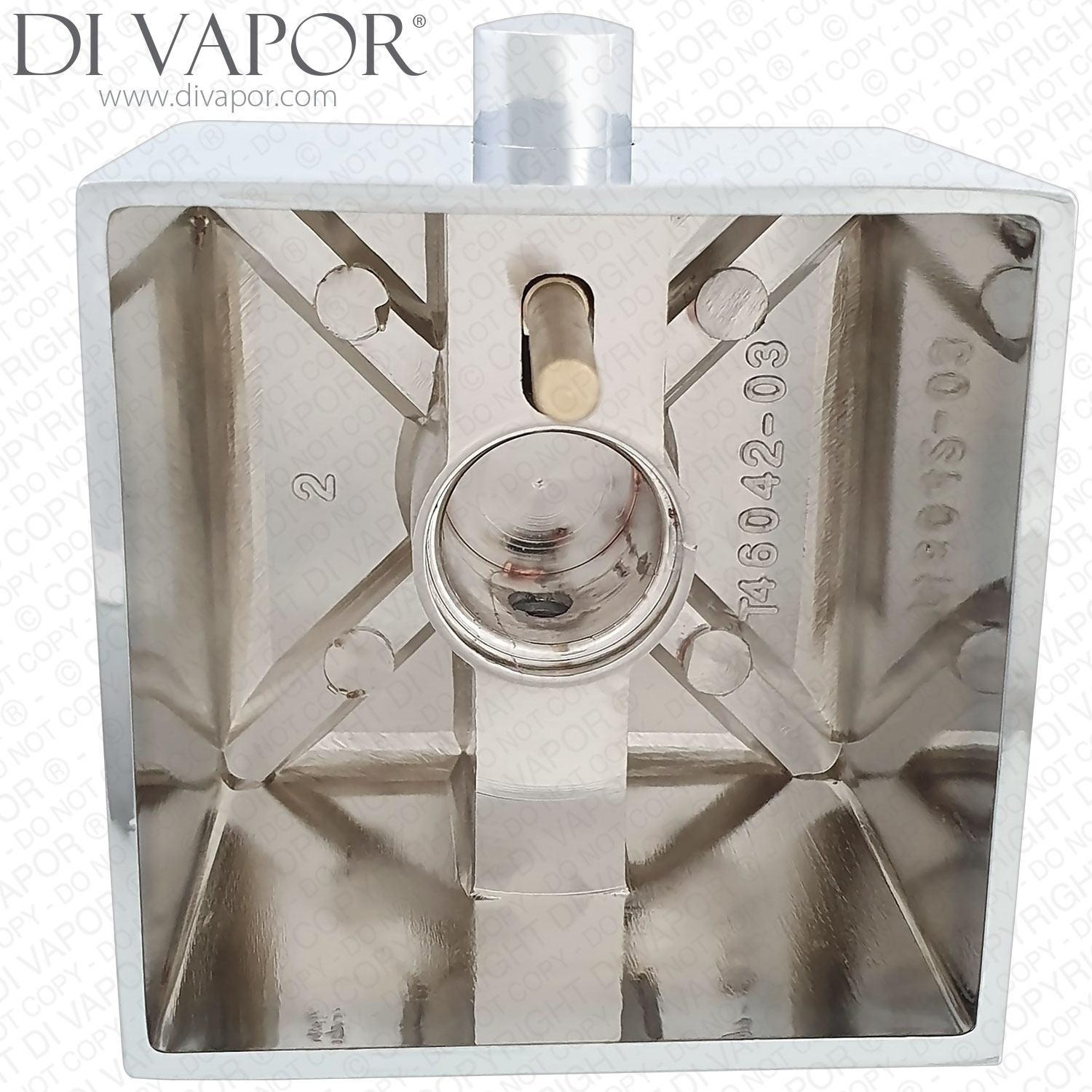 T46042-03 Shower Valve Square Temperature Control Handle Knob - Chrome